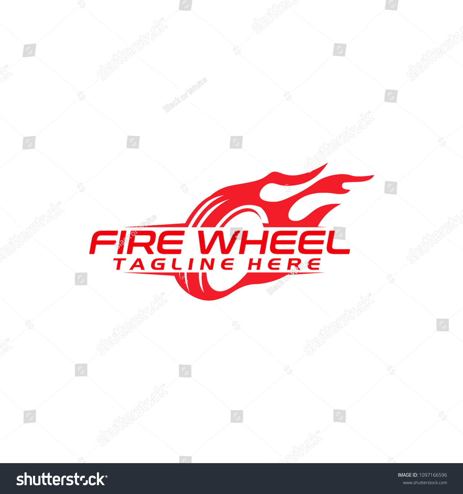 Fire Wheel Logo Stock Vector (Royalty Free) 1097166596