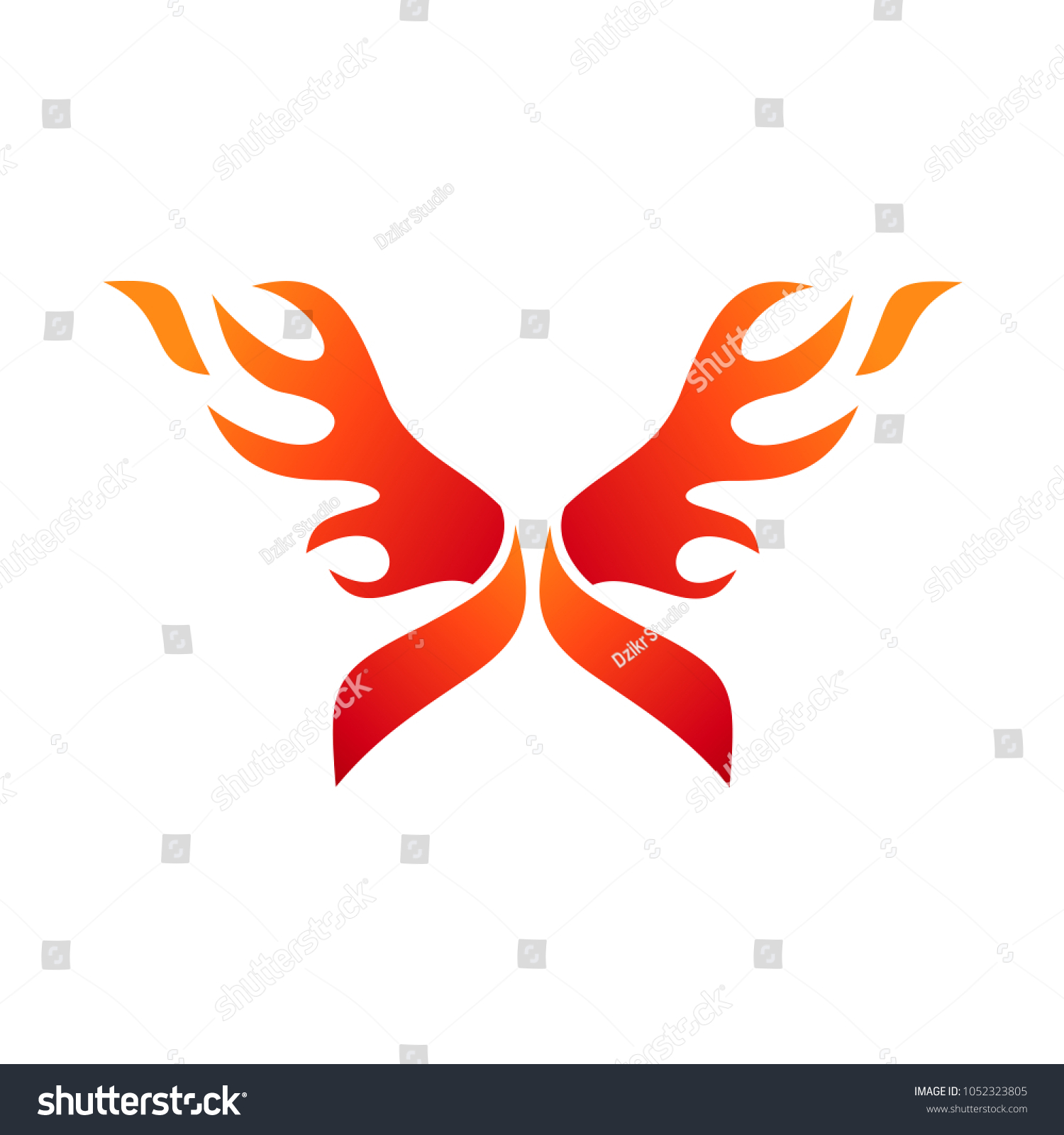 Fire Wings Logo Stock Vector (Royalty Free) 1052323805