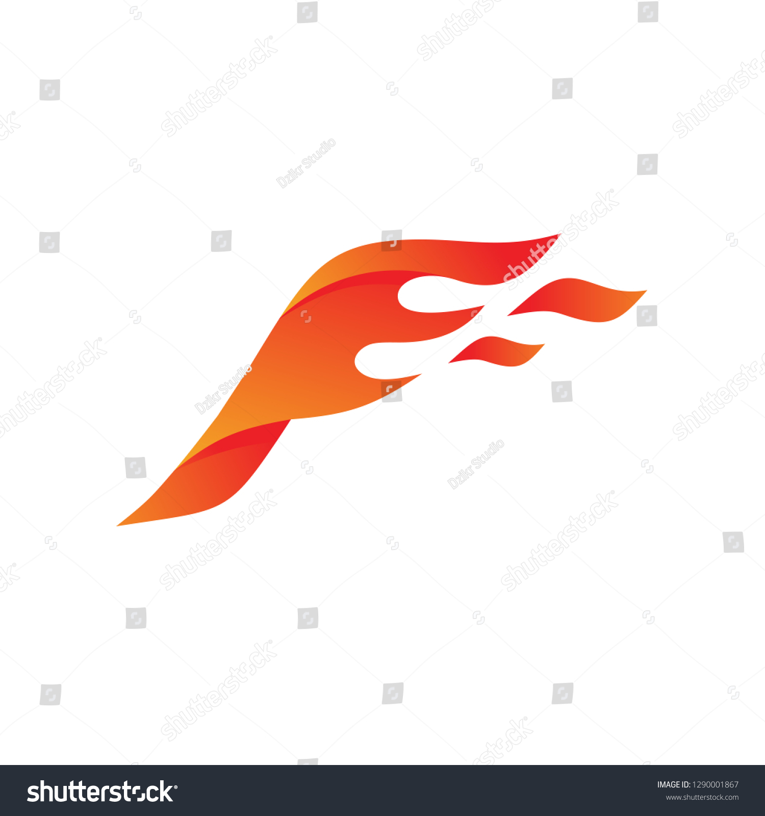 Fire Wings Logo Design Stock Vector (Royalty Free) 1290001867