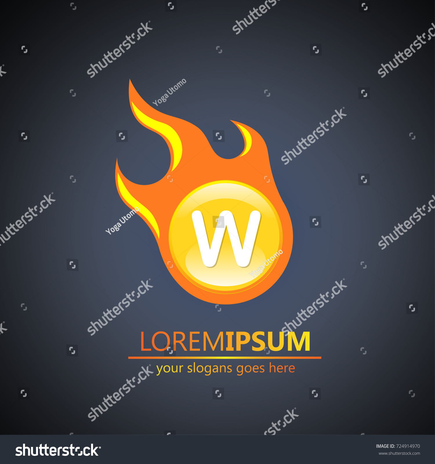 Fireball Letter W Logo Stock Vector (Royalty Free) 724914970 | Shutterstock