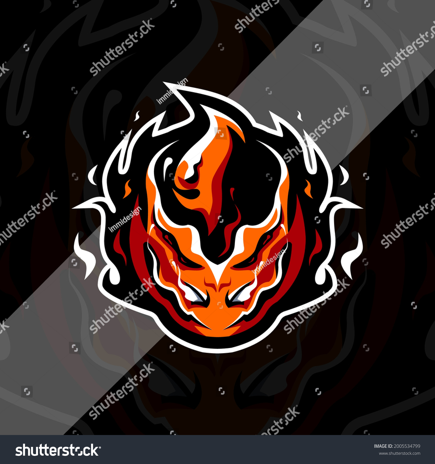 Fireball Mascot Logo Design Template Stock Vector (Royalty Free) 2005534799