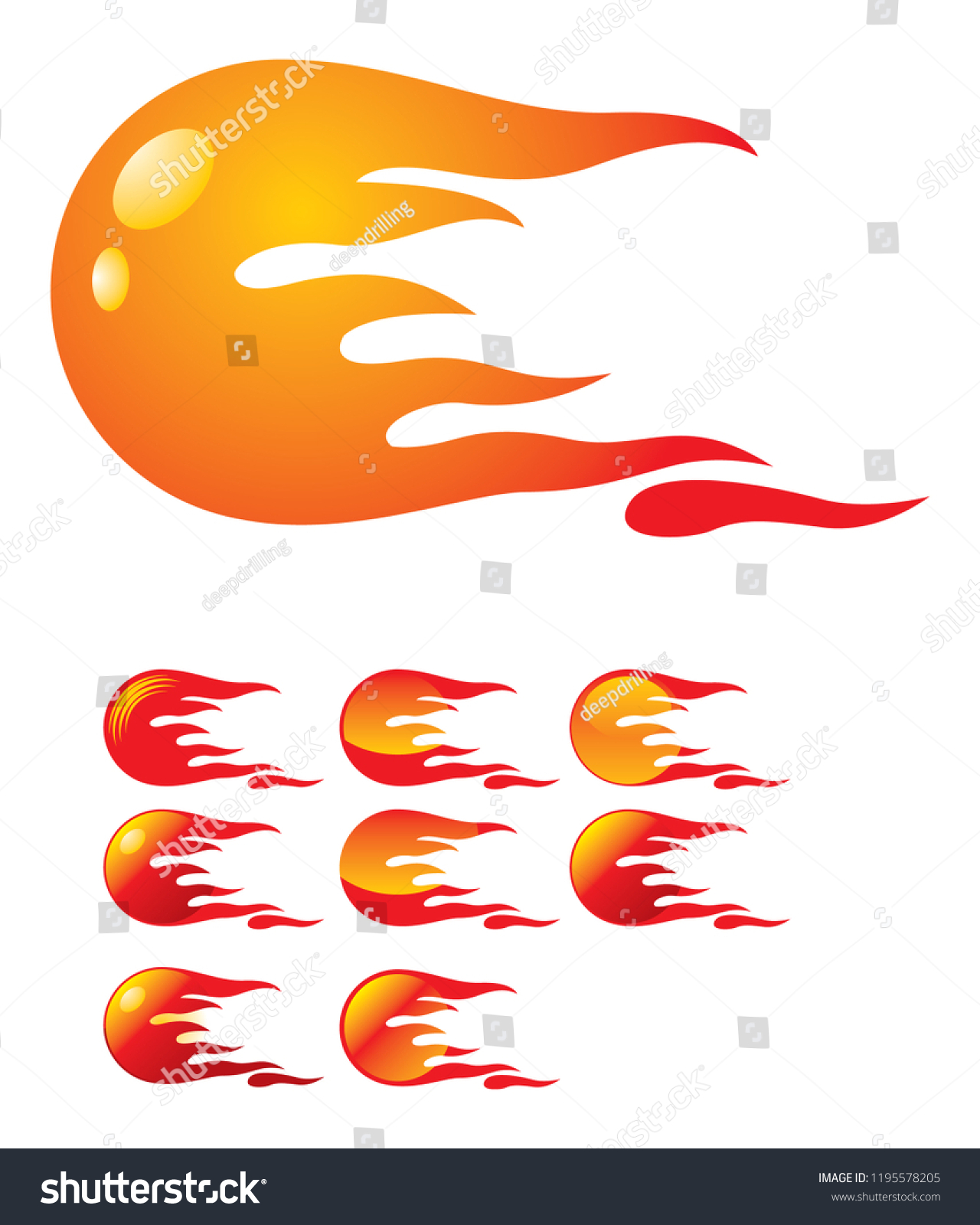 Fireball Vector Image Logo Illustrations Stock Vector (Royalty Free ...