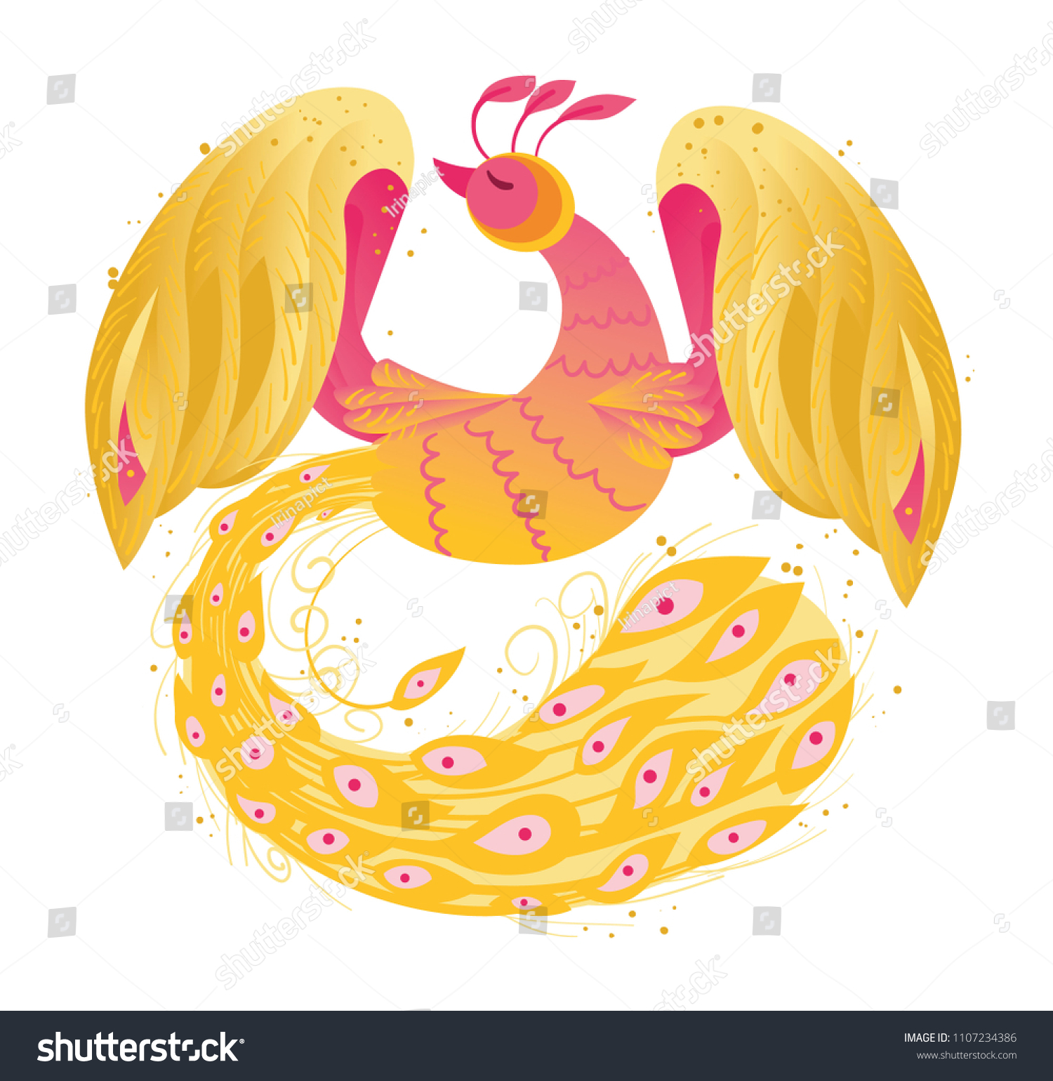 Firebird Phoenix Vector Cartoon Illustration Stock Vector (Royalty Free ...