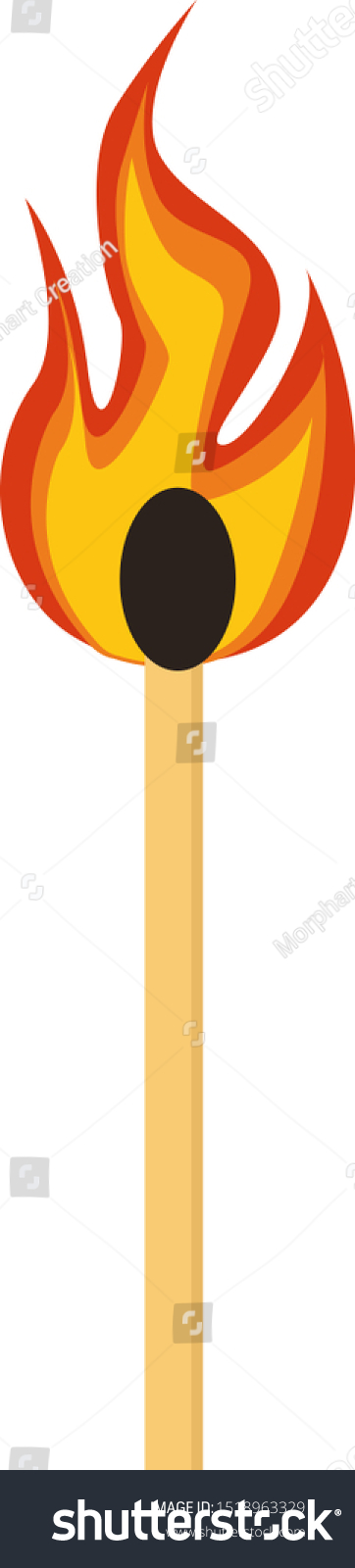 Fired Match Illustration Vector On White Stock Vector (Royalty Free ...