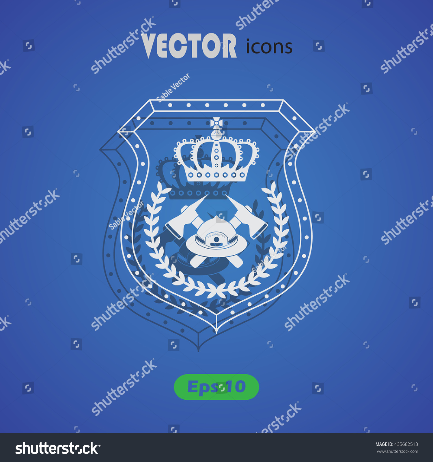 Firefighter Badge Vector Icon Stock Vector (Royalty Free) 435682513 ...