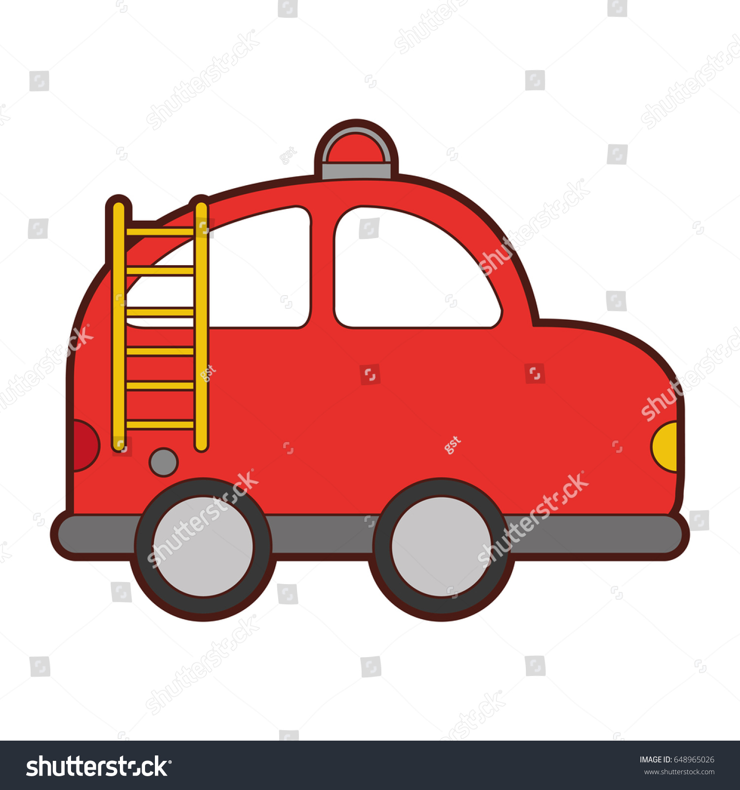 Firefighter Car Drawing Icon Stock Vector (Royalty Free) 648965026