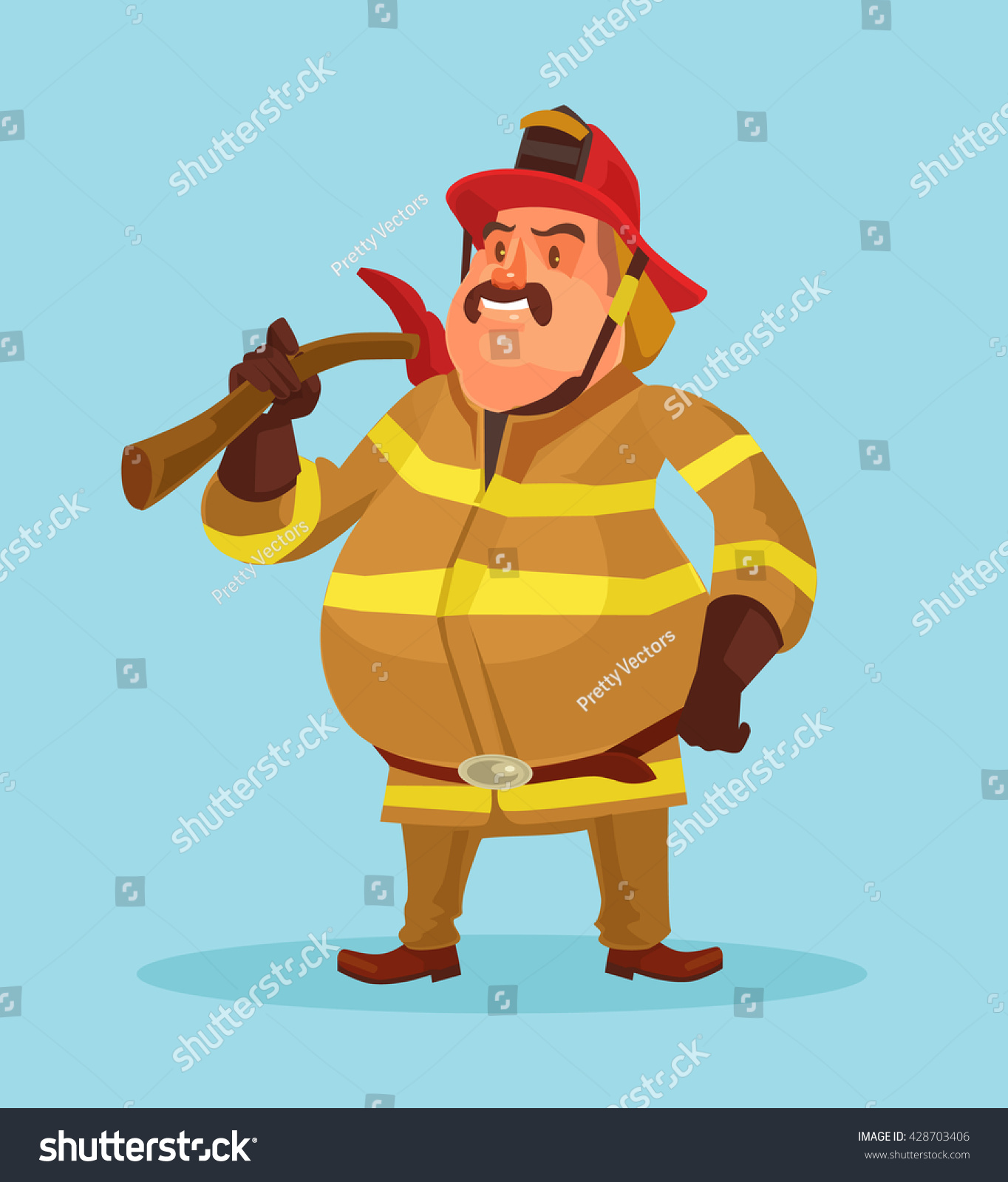 Firefighter Uniform Vector Flat Cartoon Illustration: เวกเตอร์สต็อก ...