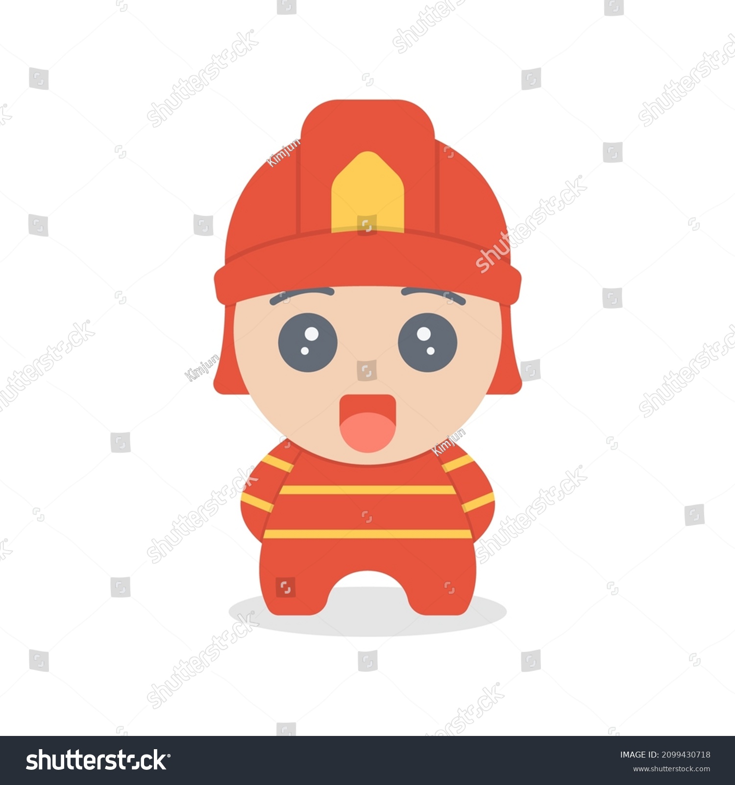 Firefighter Mascot Character Vector Illustration Stock Vector (Royalty ...