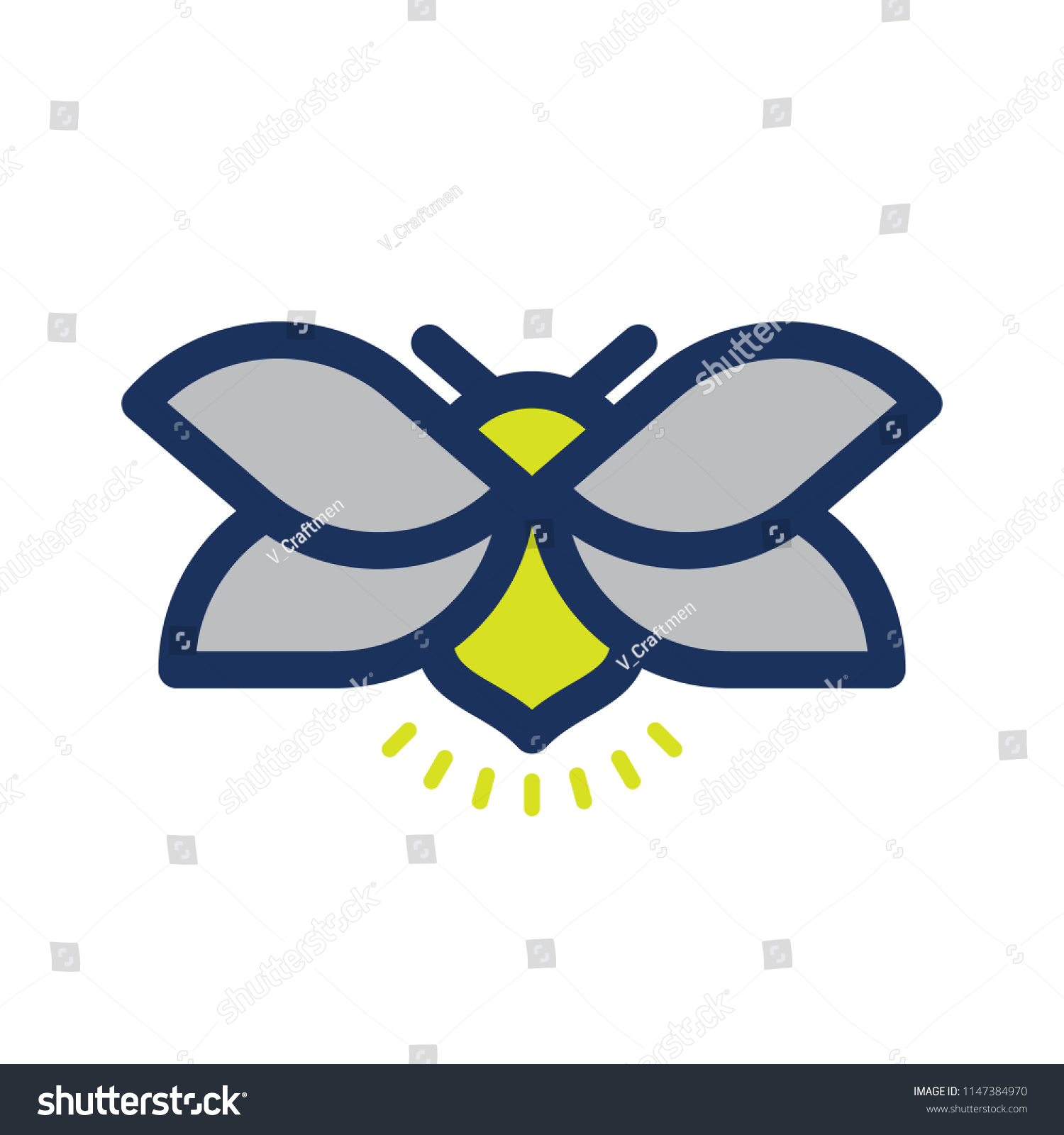 Fireflies Logo Icon Vector Illustration: vector de stock (libre de ...