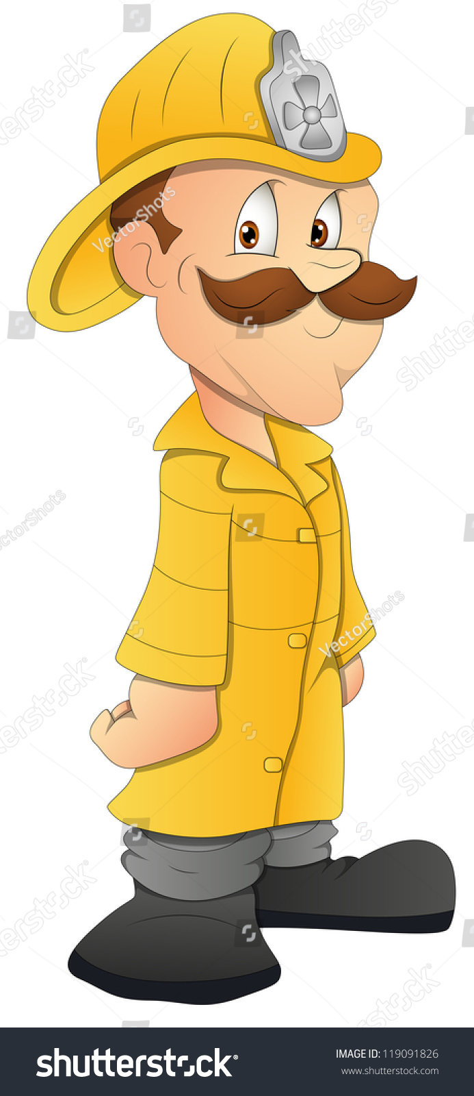Fireman Cartoon Character Vector Illustration: เวกเตอร์สต็อก (ปลอดค่า ...