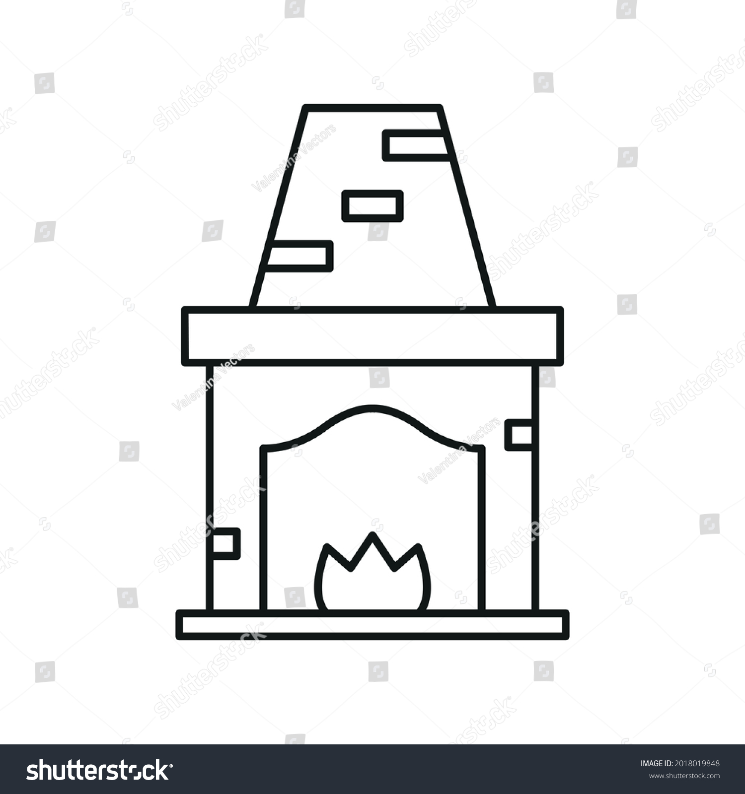 Fireplace Symbol Icon Brick Vector Stock Vector (Royalty Free ...