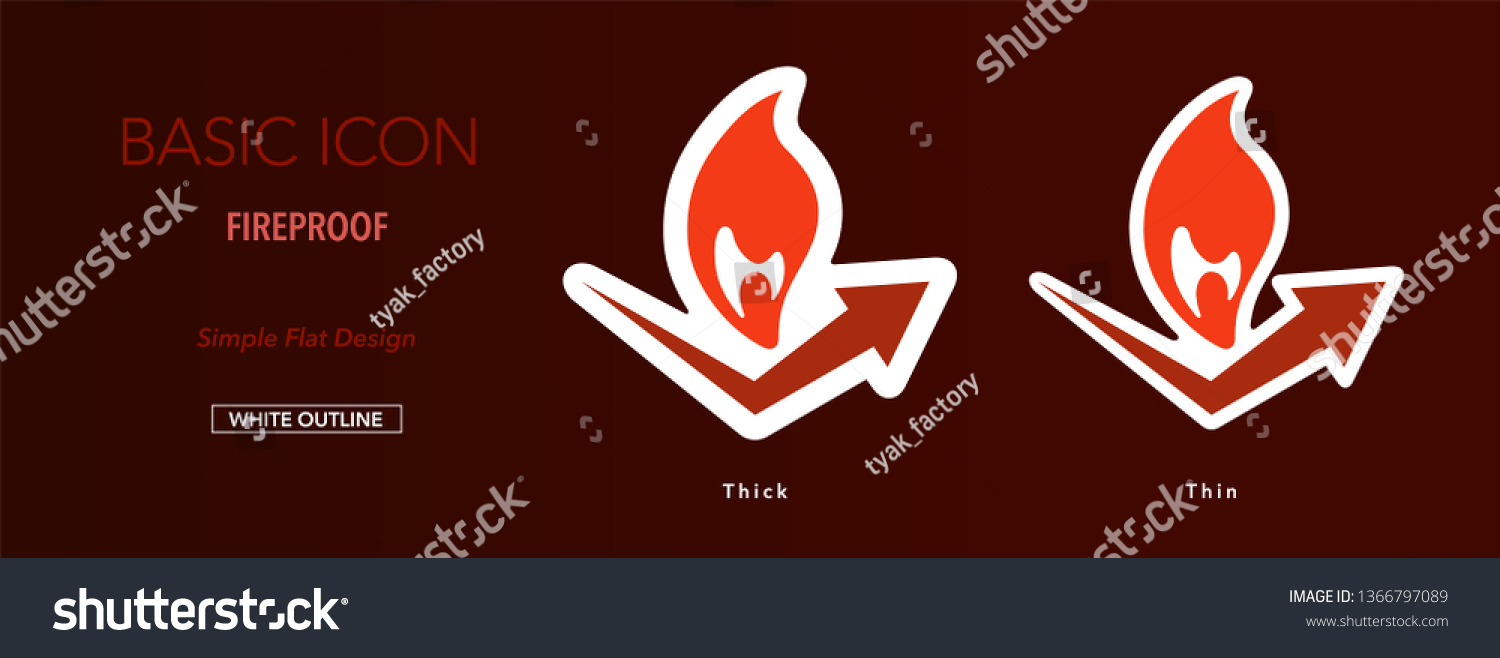 Fireproof Icon White Outline Simple Flat Stock Vector (Royalty Free ...