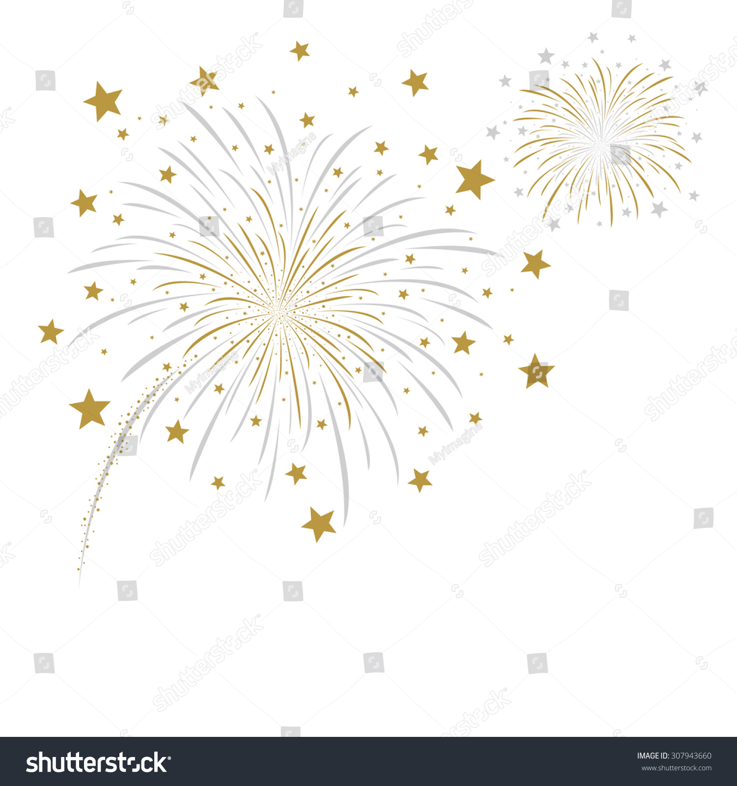 Firework Design On White Background Vector Stock Vector (Royalty Free ...