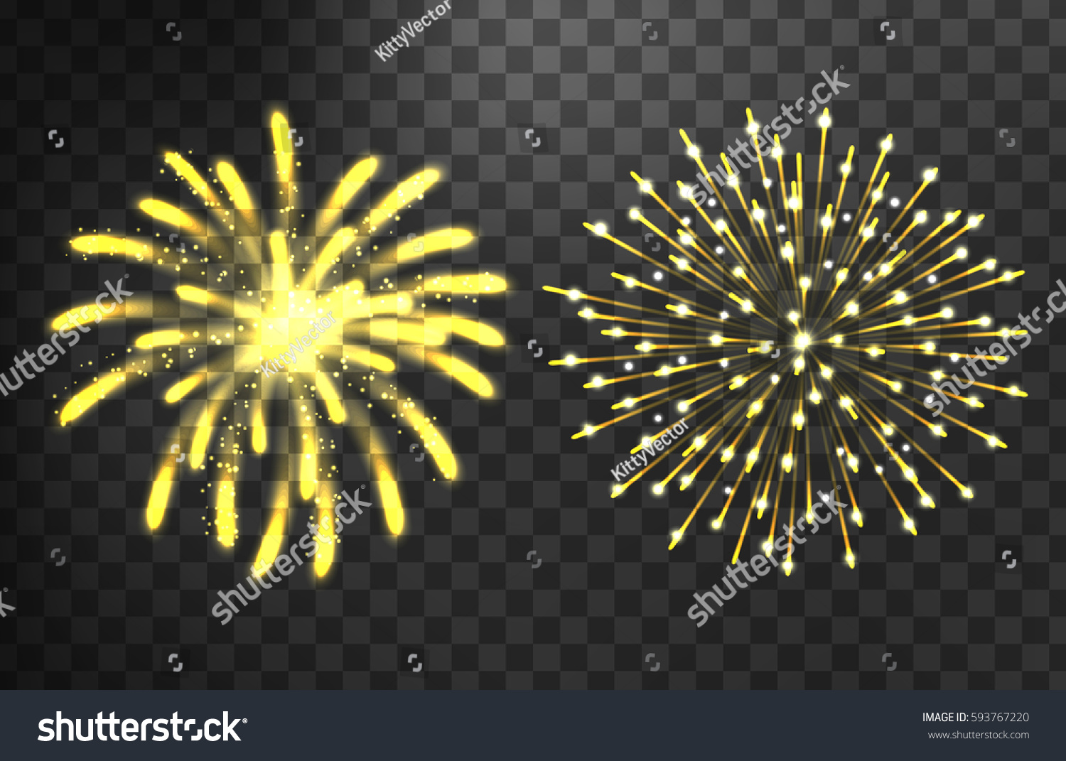 Firework Different Shapes Colorful Festive Vector Stock Vector (Royalty ...