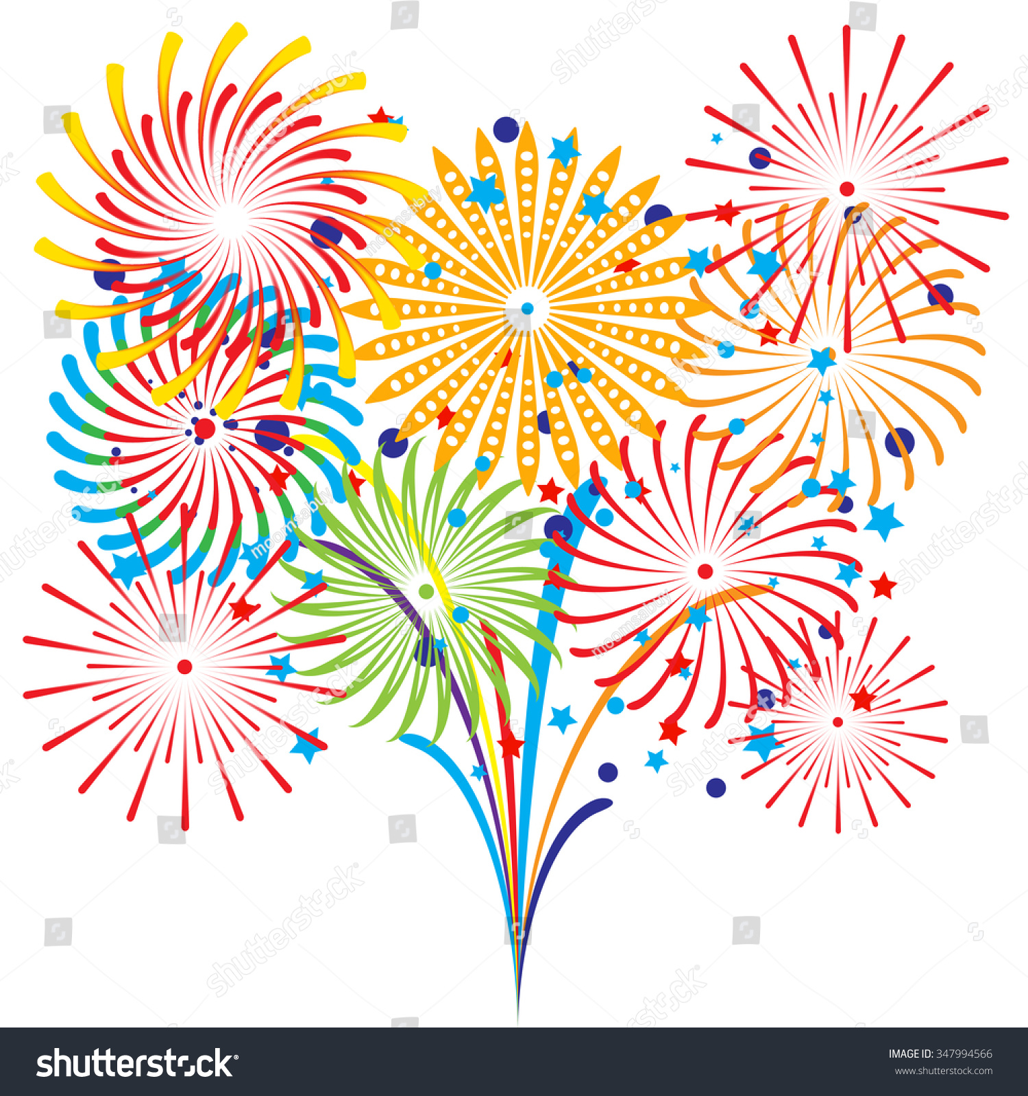 Fireworks Celebration Vector Illustration Stock Vector (Royalty Free ...