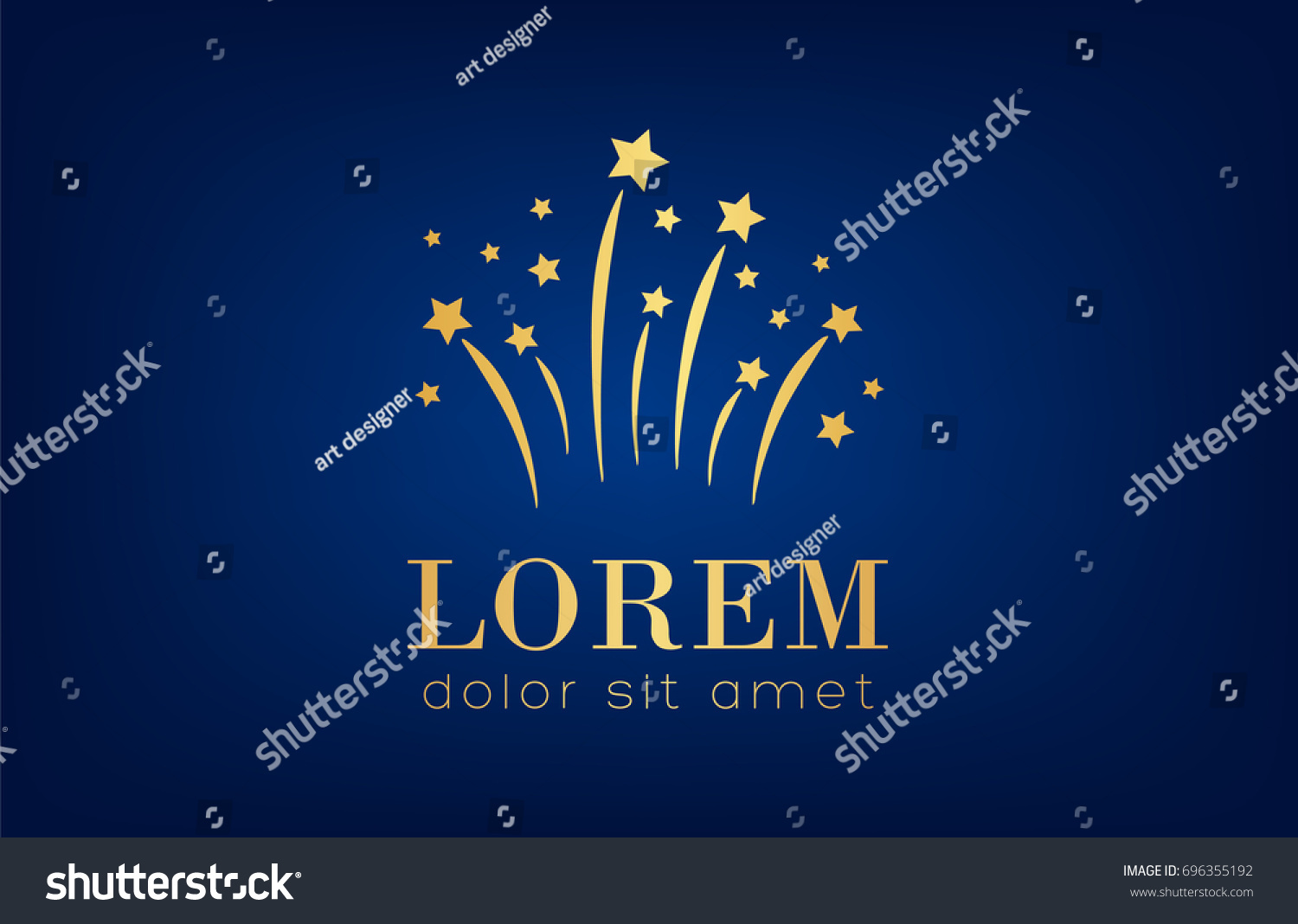 Fireworks Logo Salute Gold Vector Stock Vector (Royalty Free) 696355192