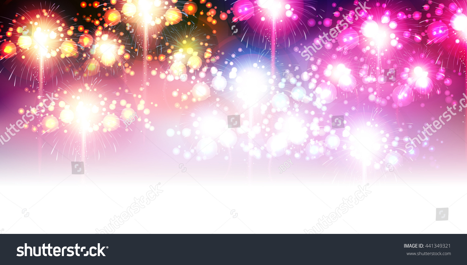 Fireworks Summer Landscape Background Stock Vector (Royalty Free ...
