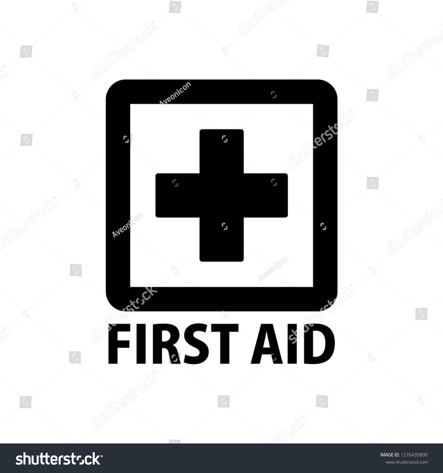First Aid Icon Vector On White Stock Vector (Royalty Free) 1276439800 ...
