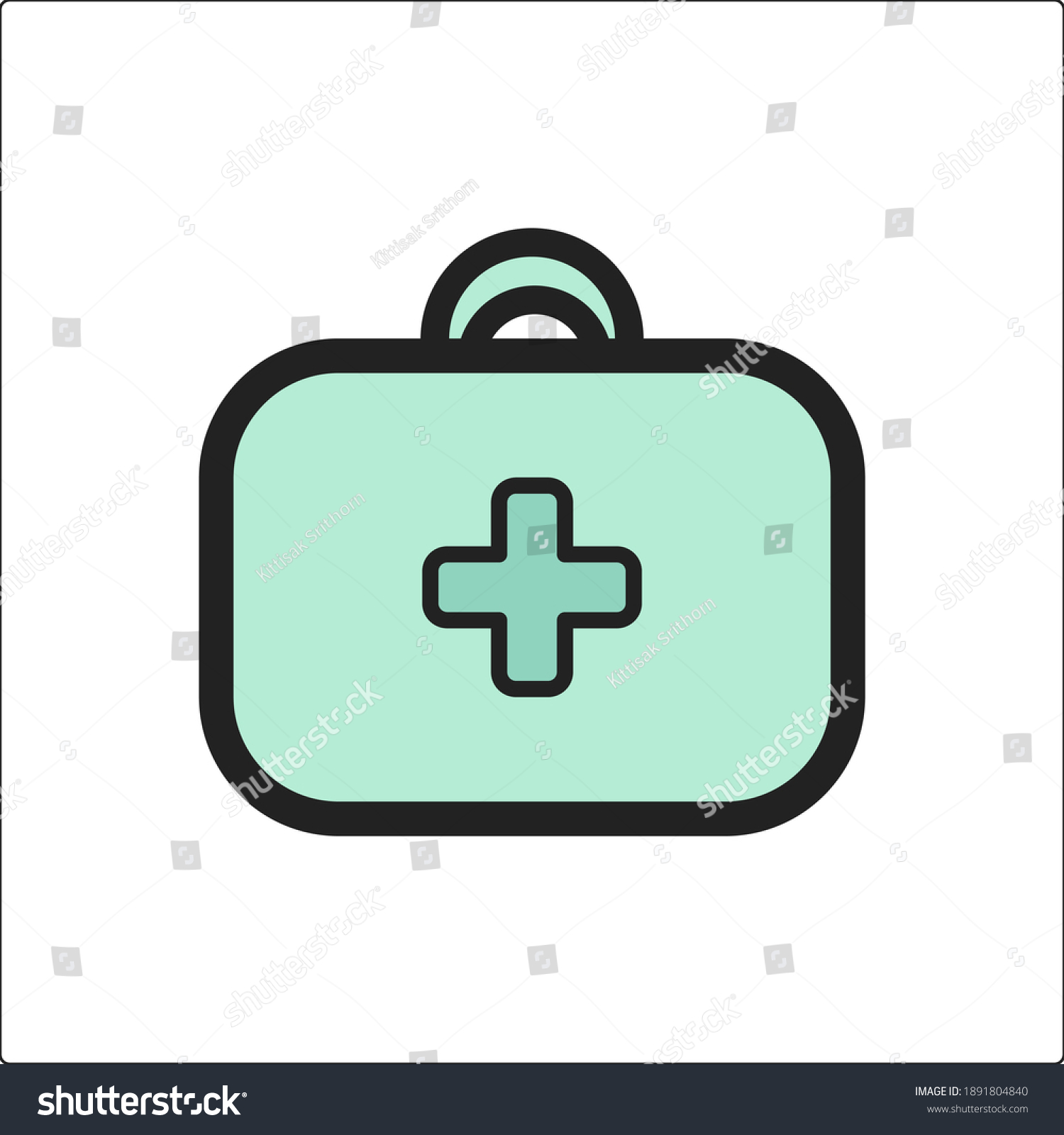 First Aid Kit Bag Icon: เวกเตอร์สต็อก (ปลอดค่าลิขสิทธิ์) 1891804840 ...