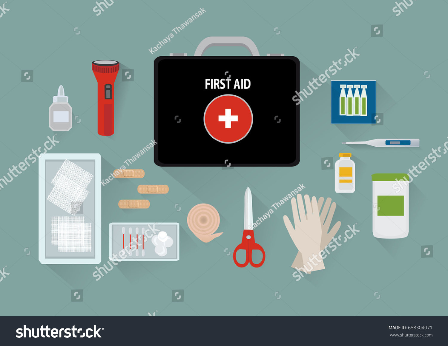 First Aid Kit Box Emergency: vector de stock (libre de regalías ...