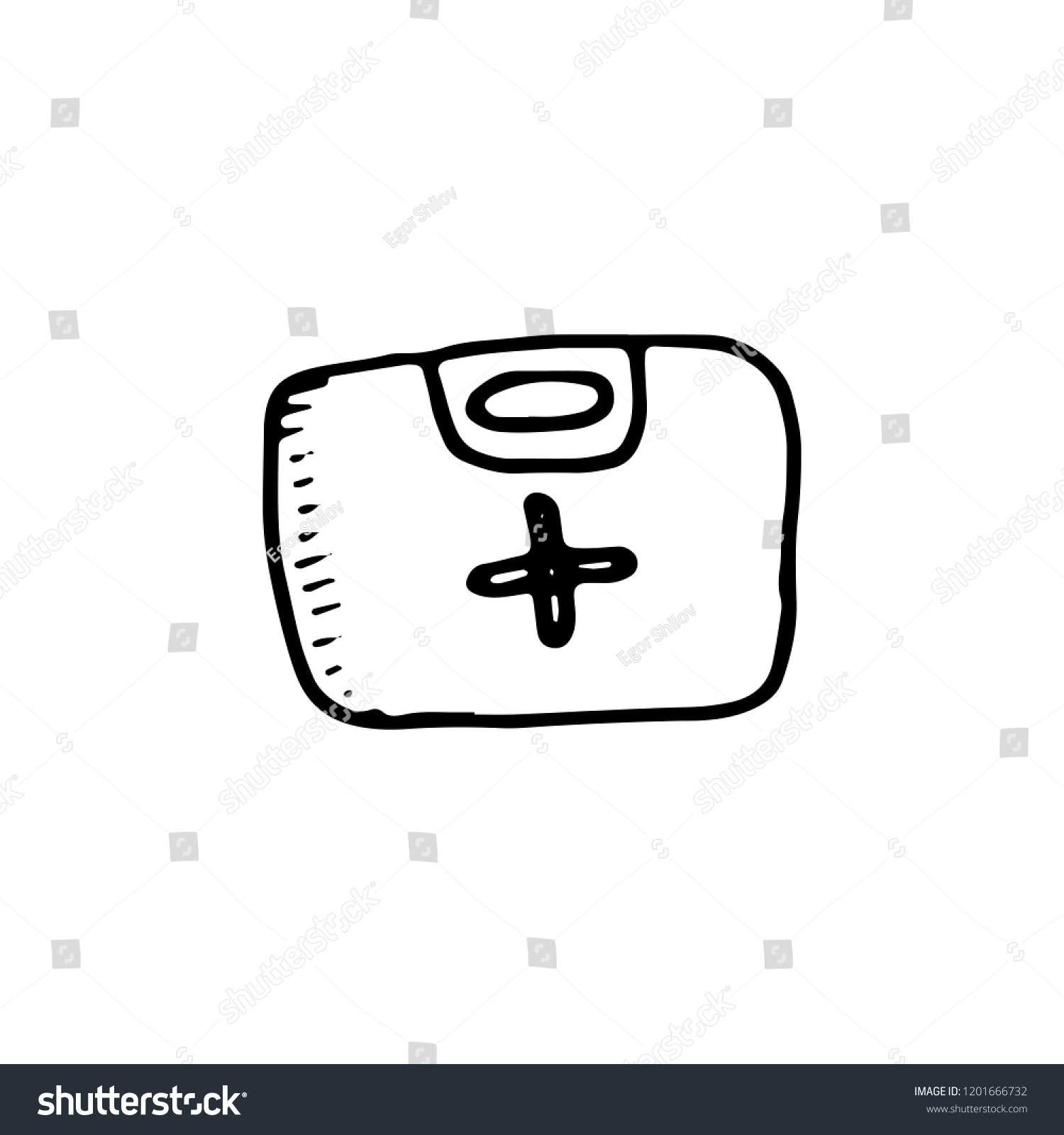 First Aid Kit Icon Sketch Isolated Stock Vector (Royalty Free ...