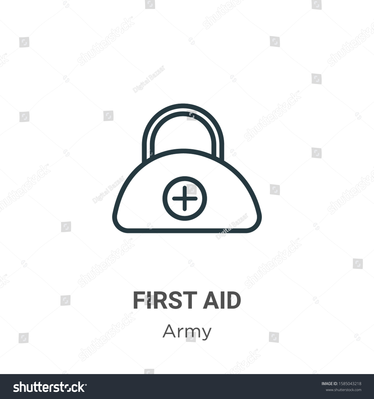 First Aid Outline Vector Icon Thin Stock Vector (Royalty Free ...