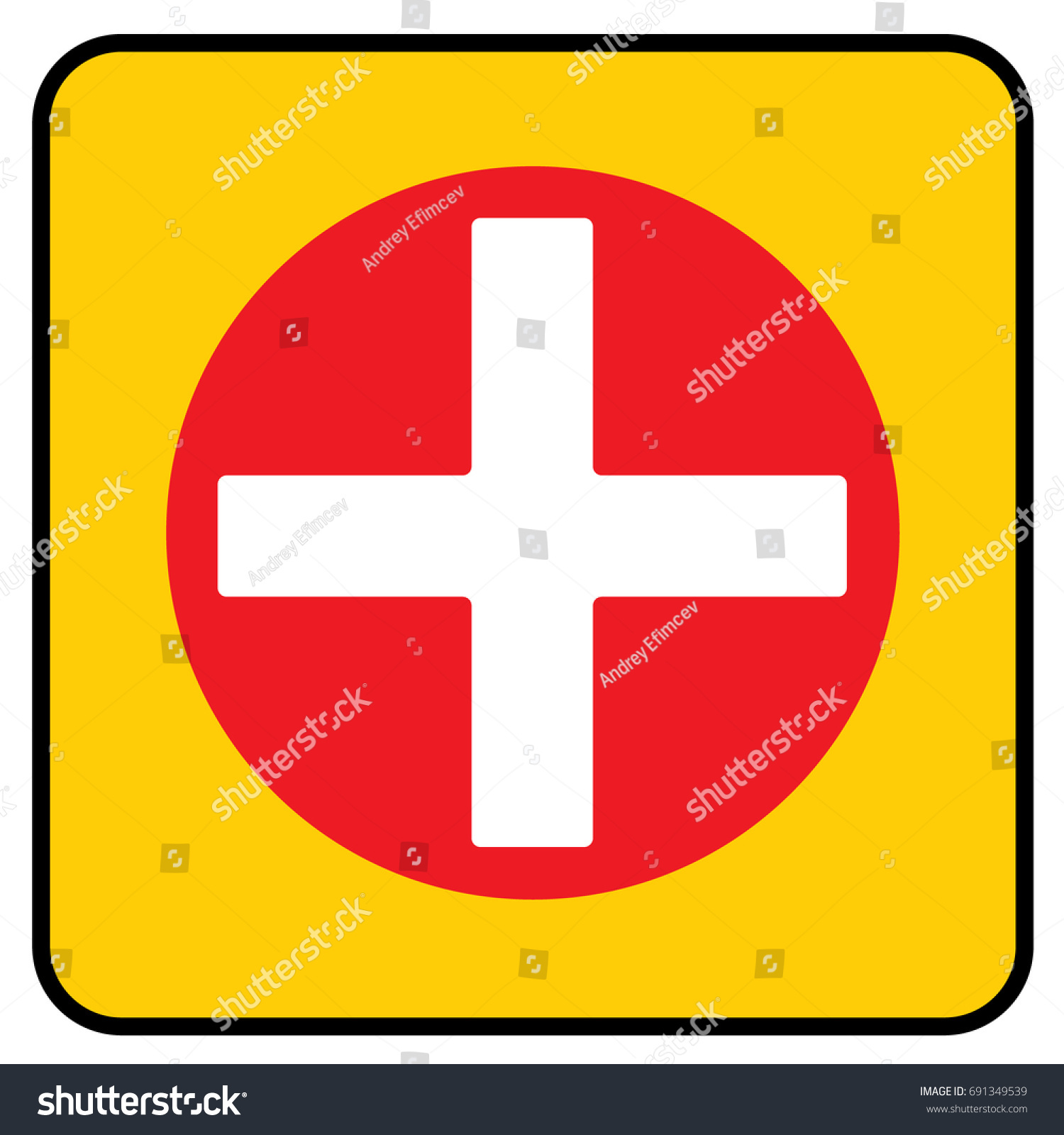 First Aid Sign Yellow Vector Stock Vector (Royalty Free) 691349539 ...