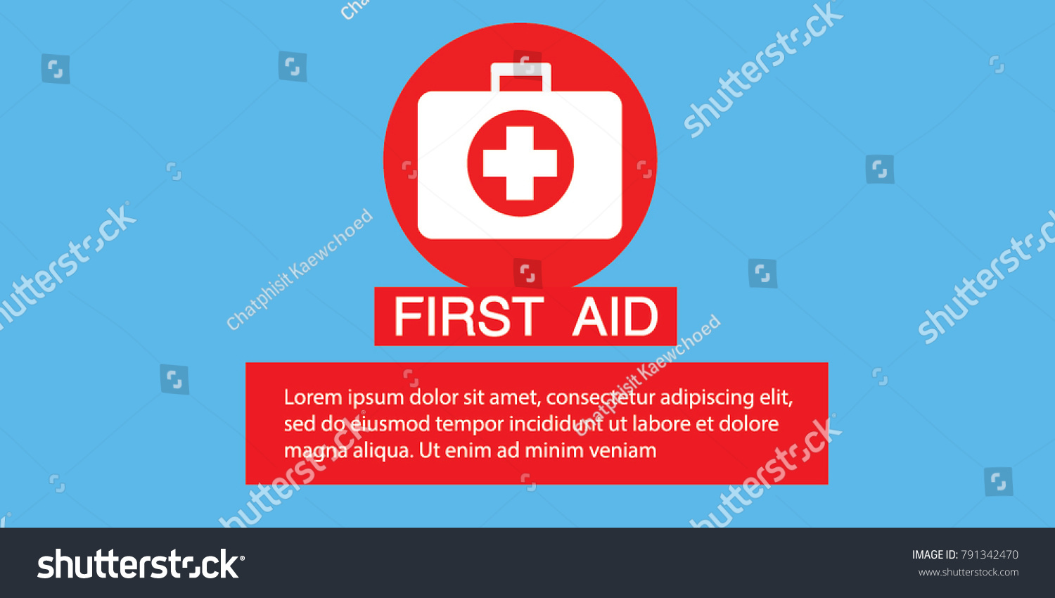 First Aid Template Text Background Blue: เวกเตอร์สต็อก (ปลอดค่า ...