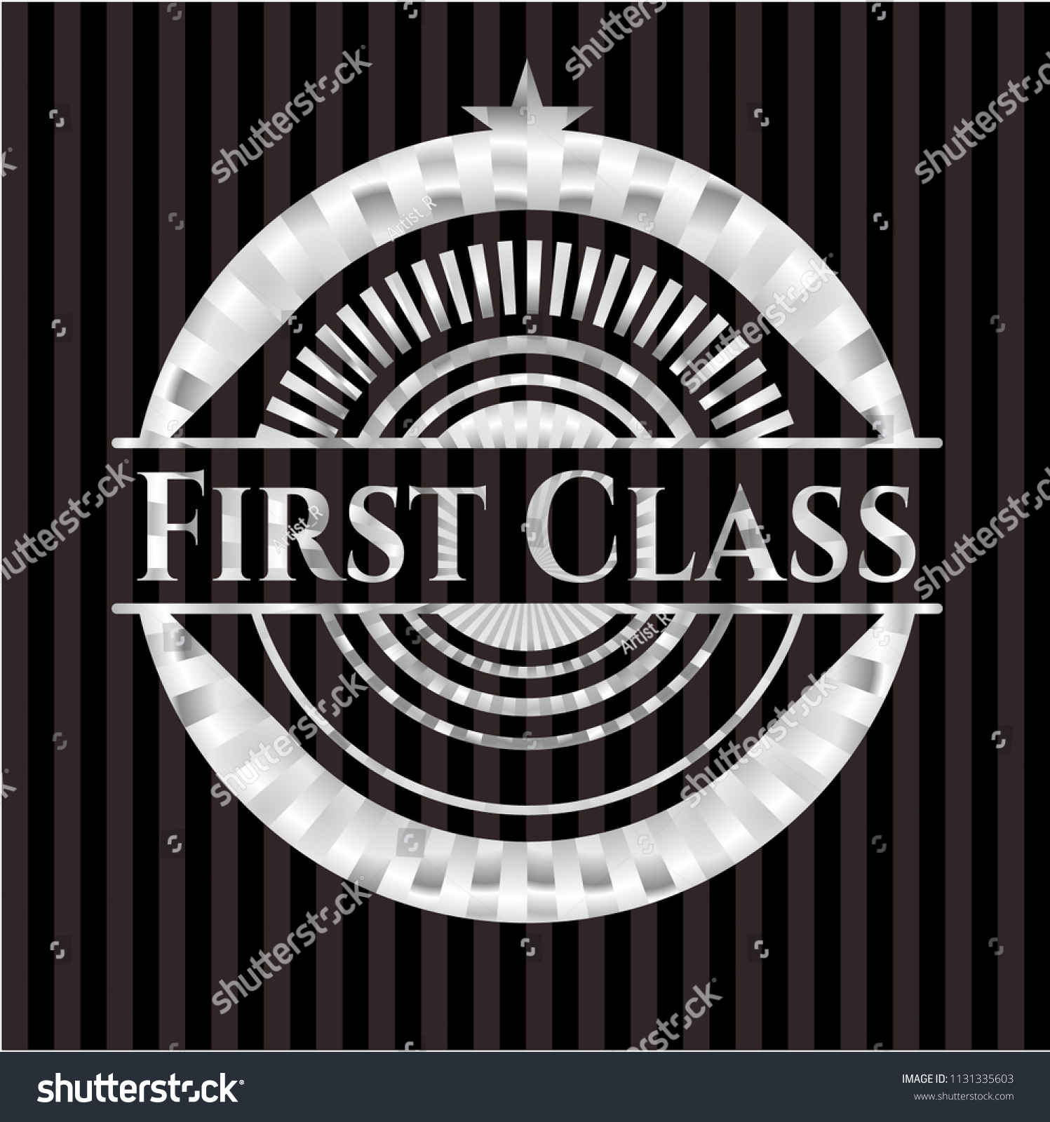 First Class Silver Emblem Badge Stock Vector (Royalty Free) 1131335603 ...