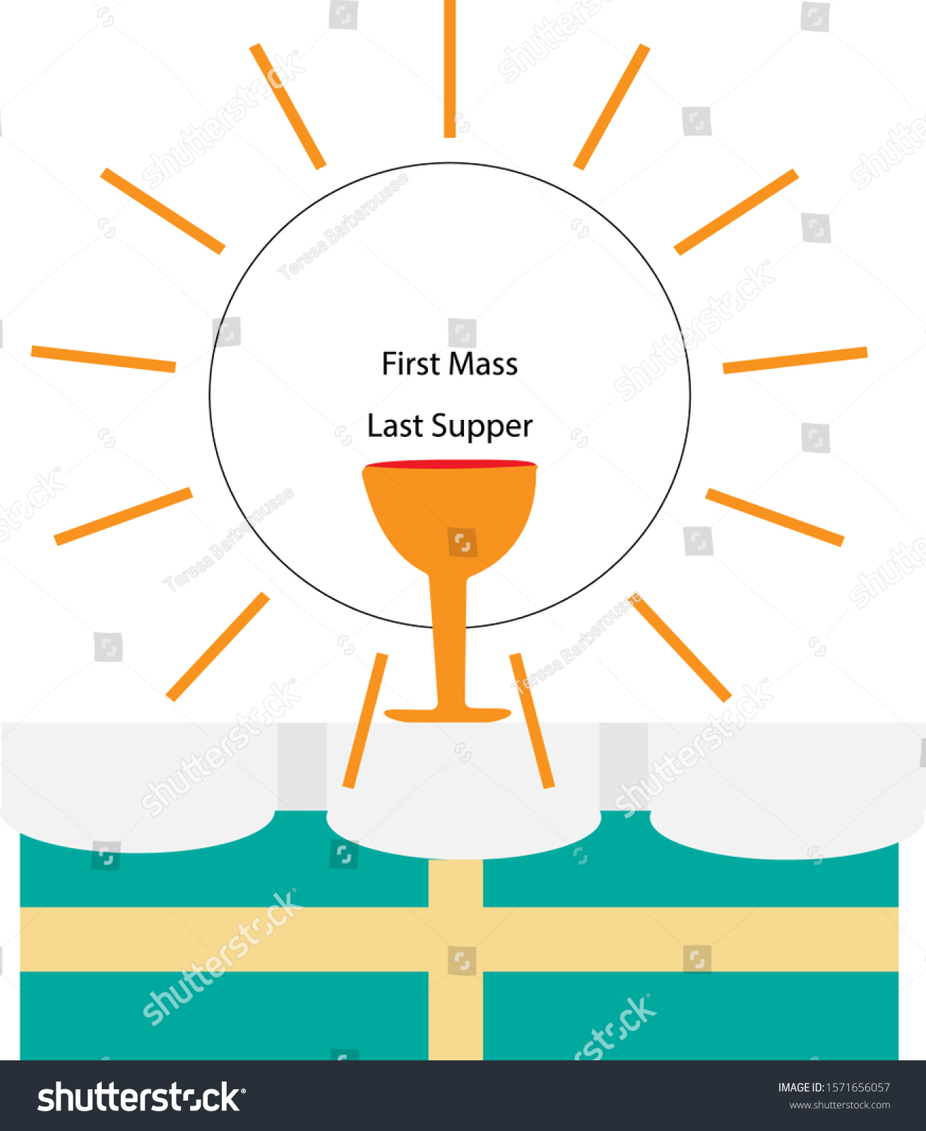 First Mass Last Supper Drawing Stock Vector (Royalty Free) 1571656057