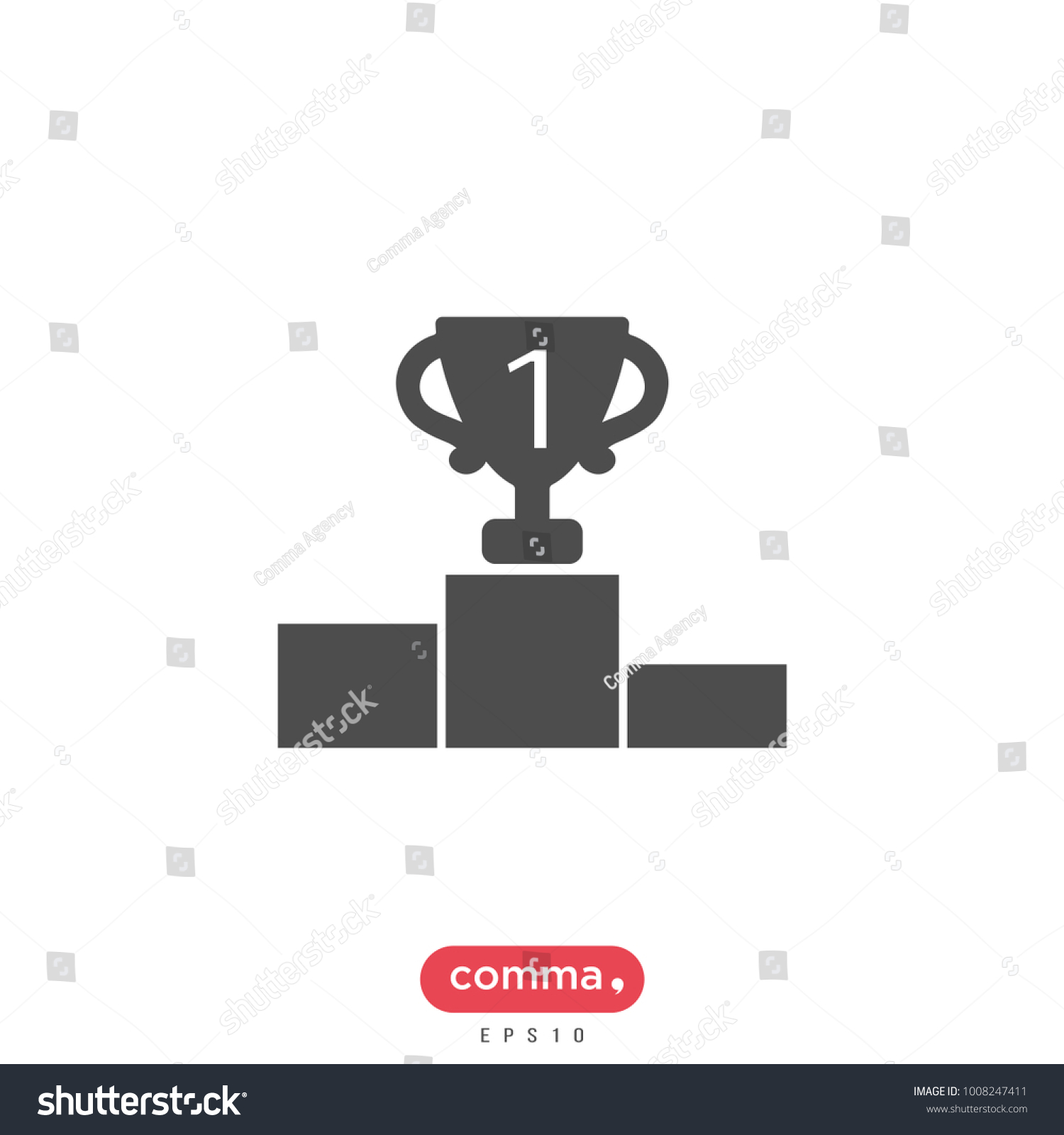 First Place Cup Winner Vector Icon Stock Vector (Royalty Free) 1008247411