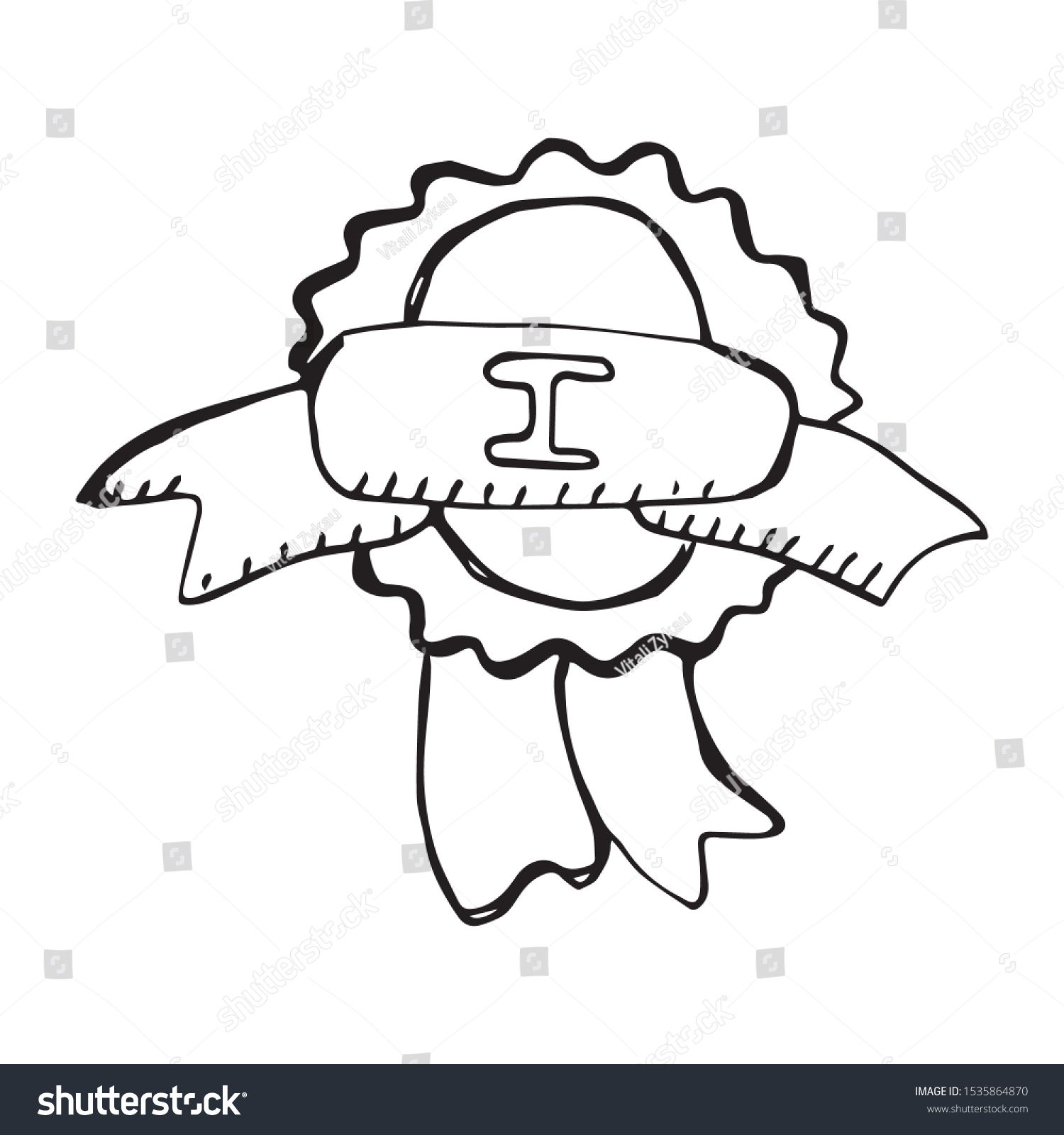 First Place Prize Vector Sketch Stock Vector (Royalty Free) 1535864870 ...