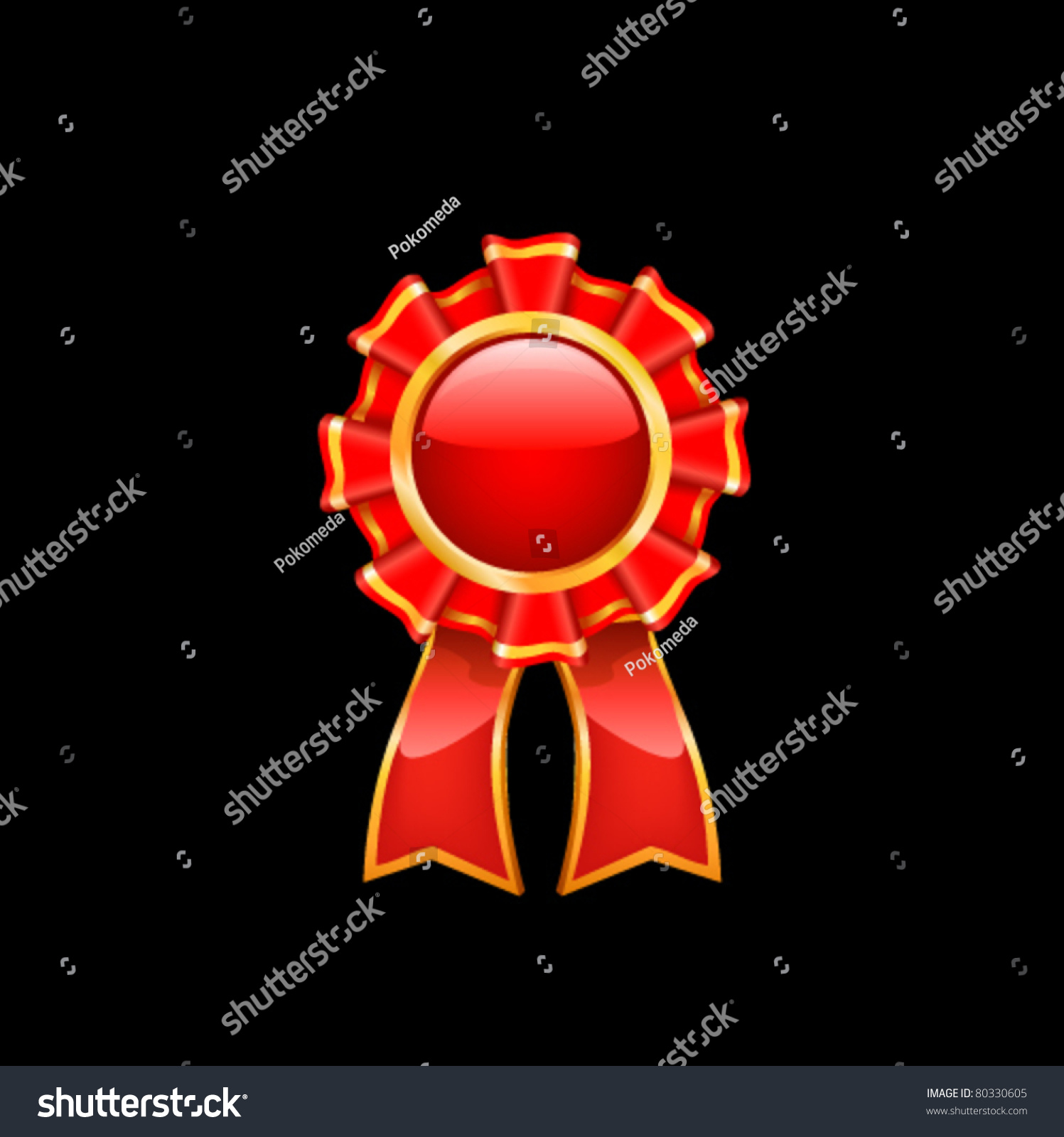 First Place Red Ribbon Vector: vector de stock (libre de regalías ...
