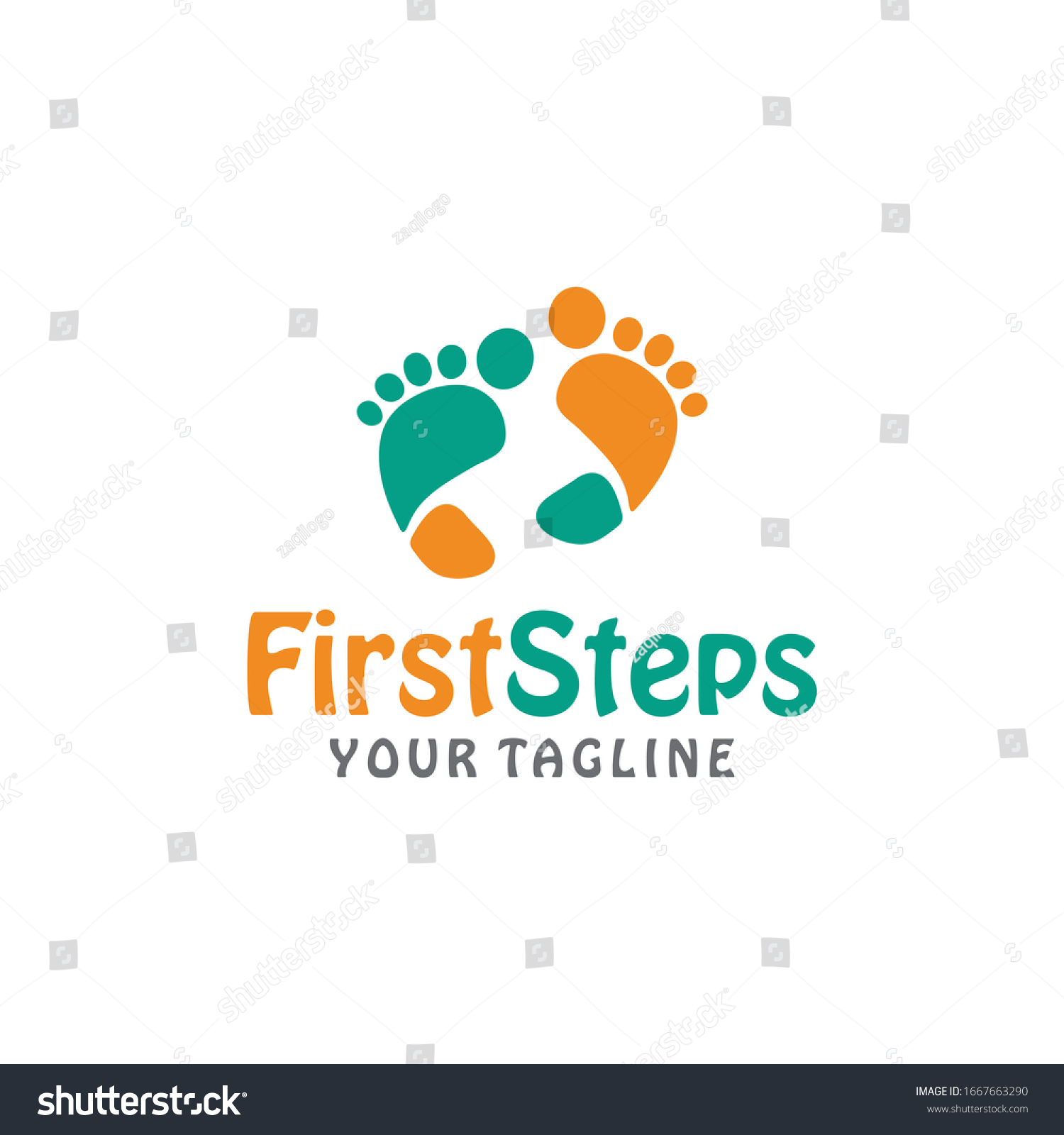 First Steps Logo Design Footprints Vector Stock Vector (Royalty Free ...
