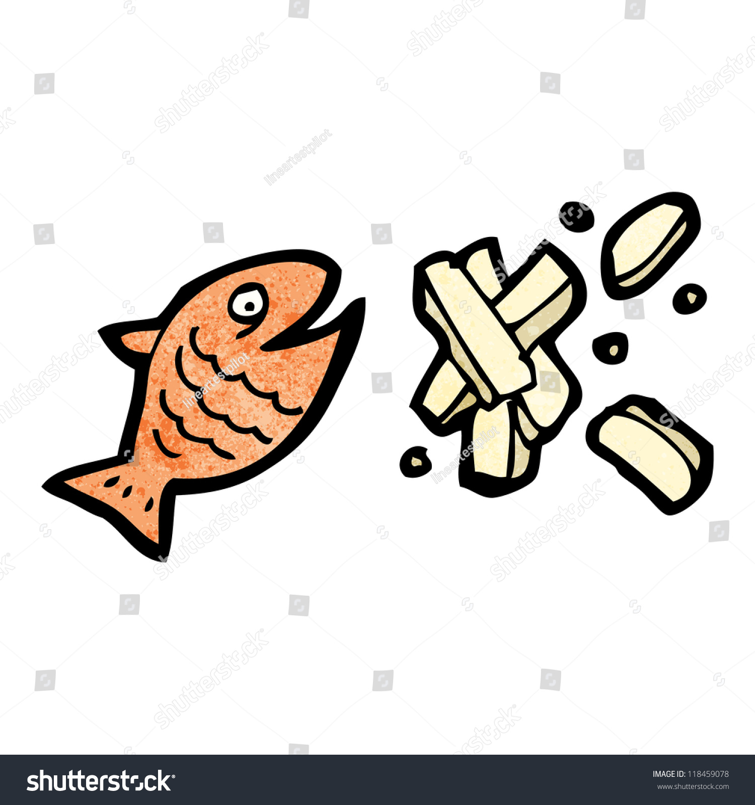 Fish Chips Cartoon Stock Vector (Royalty Free) 118459078 | Shutterstock