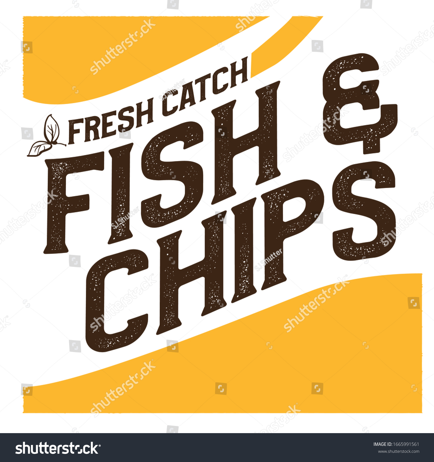 Vektor Stok Fish Chips Typo Vector Logo (Tanpa Royalti) 1665991561 ...