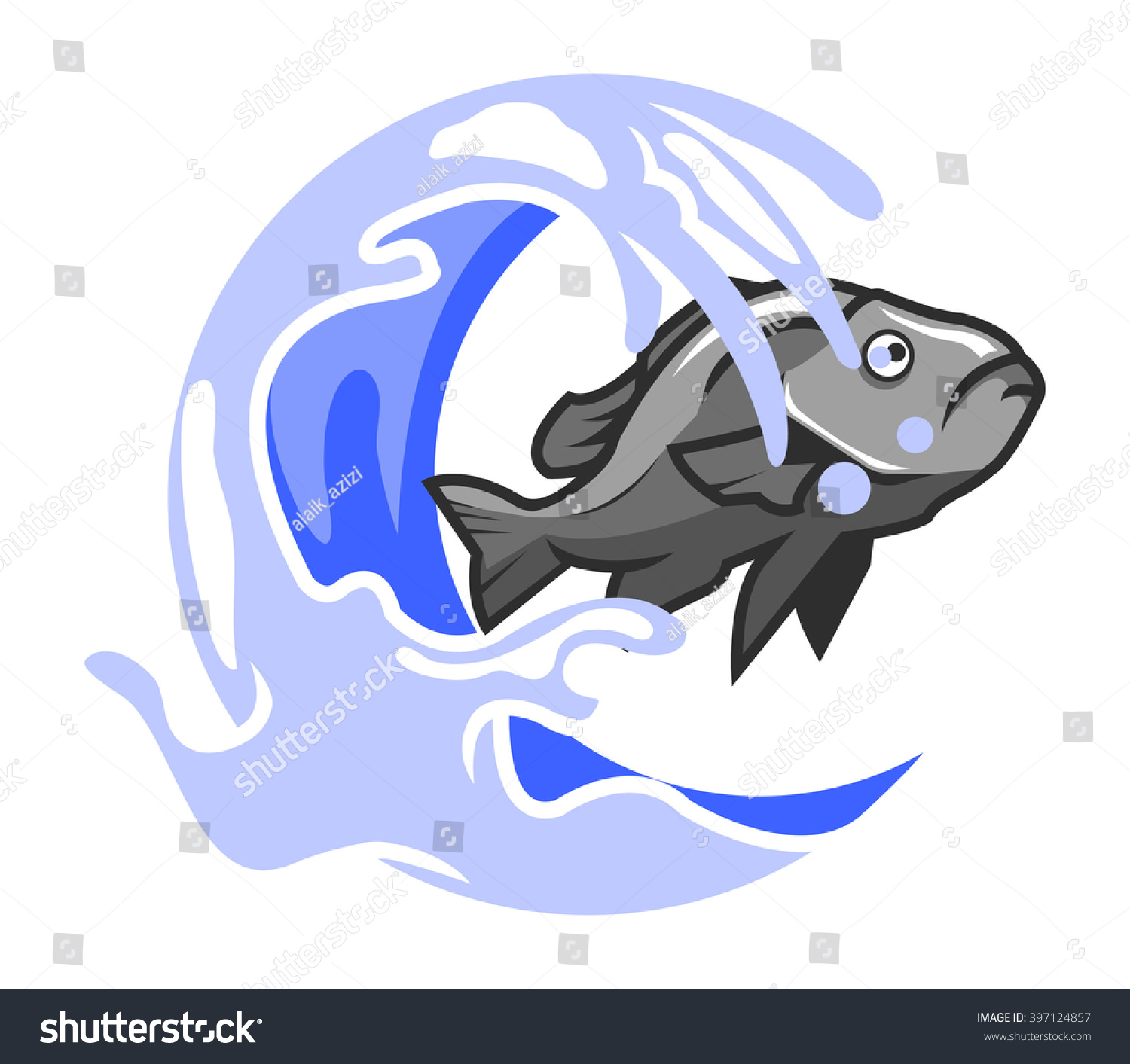 Fish Splash Water Stock Vector (Royalty Free) 397124857