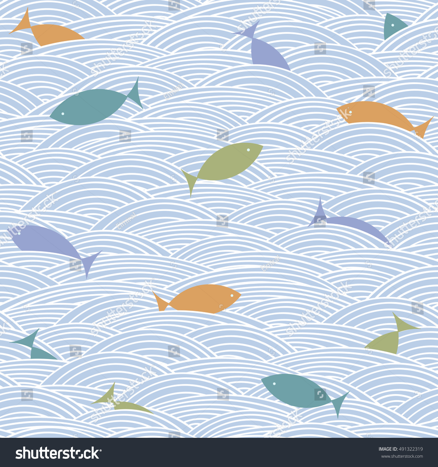 Fish Background Doodle Hand Drawn Sea Stock Vector (Royalty Free ...