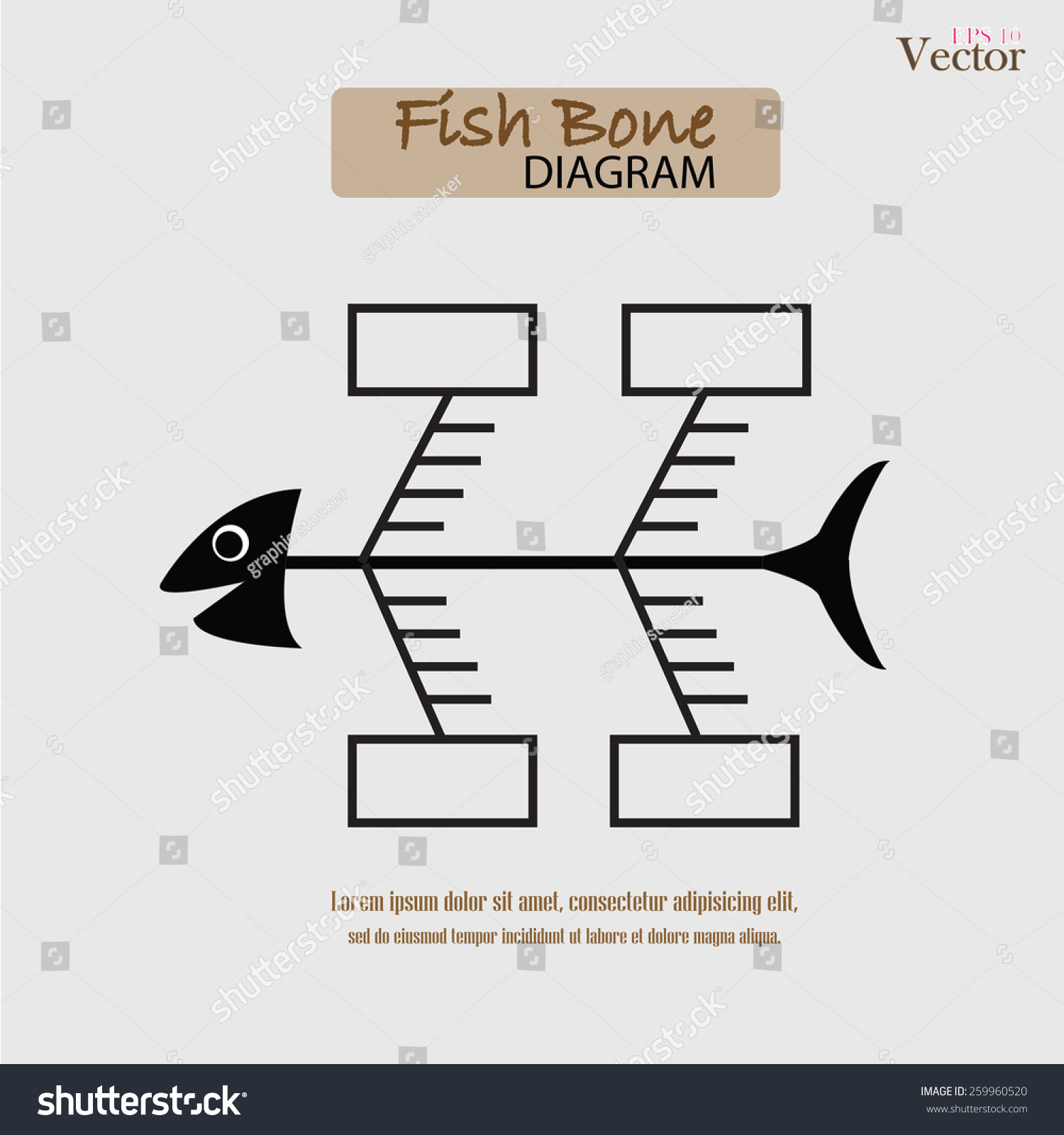 Fish Bone Diagramfish Bonevector Illustration Stock Vector (Royalty ...