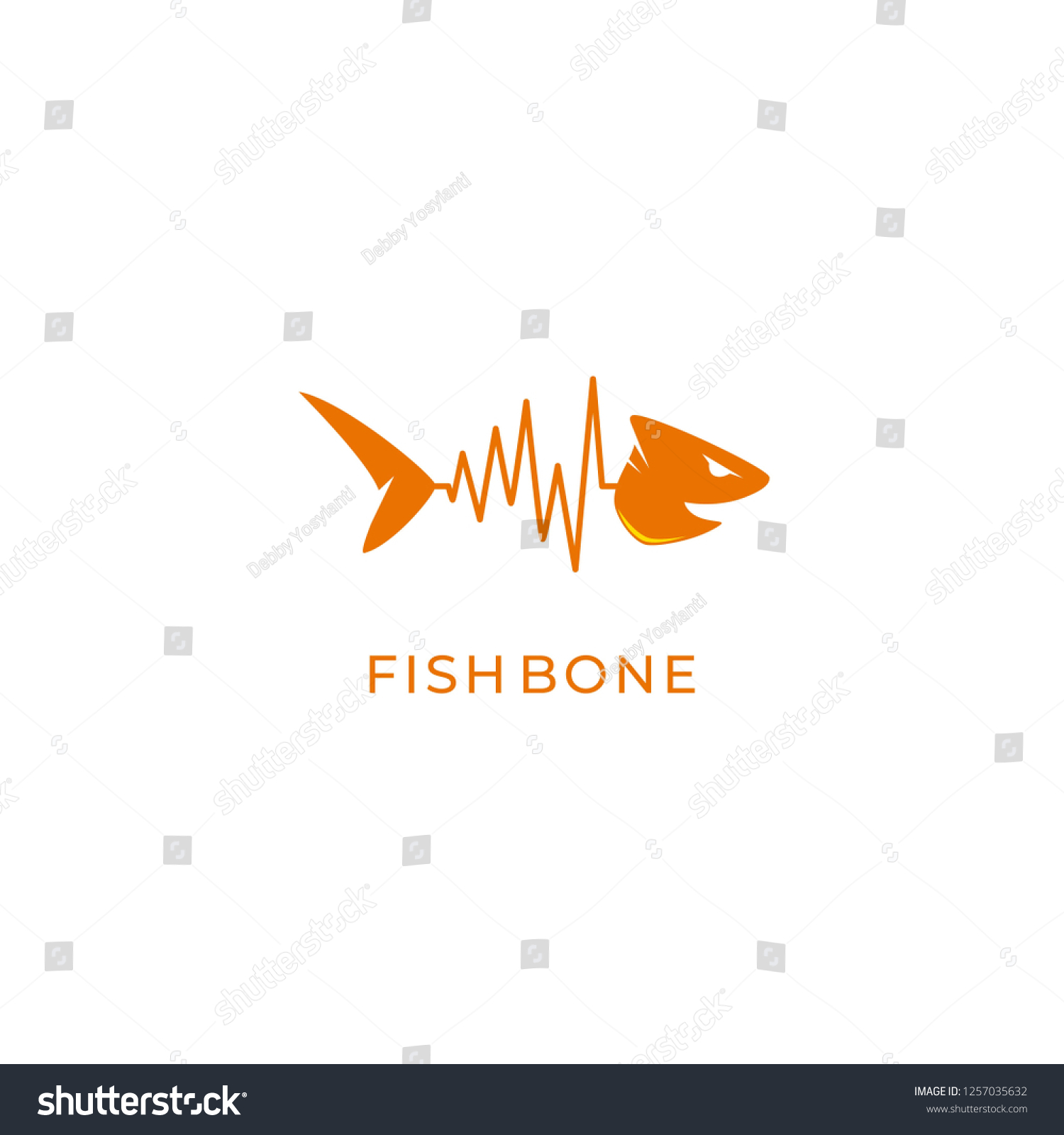 Fish Bone Logo Design Stock Vector (Royalty Free) 1257035632 | Shutterstock