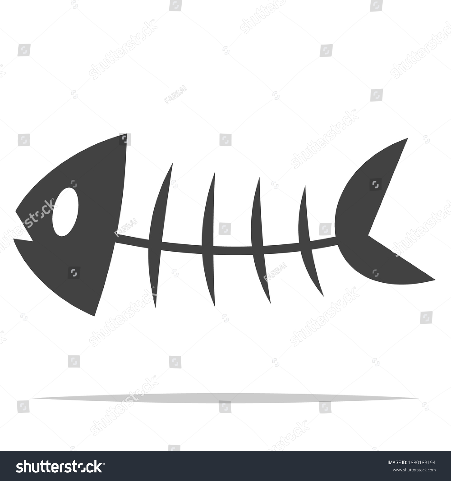 Fish Bone Transparent Icon Vector Isolated Stock Vector (Royalty Free ...