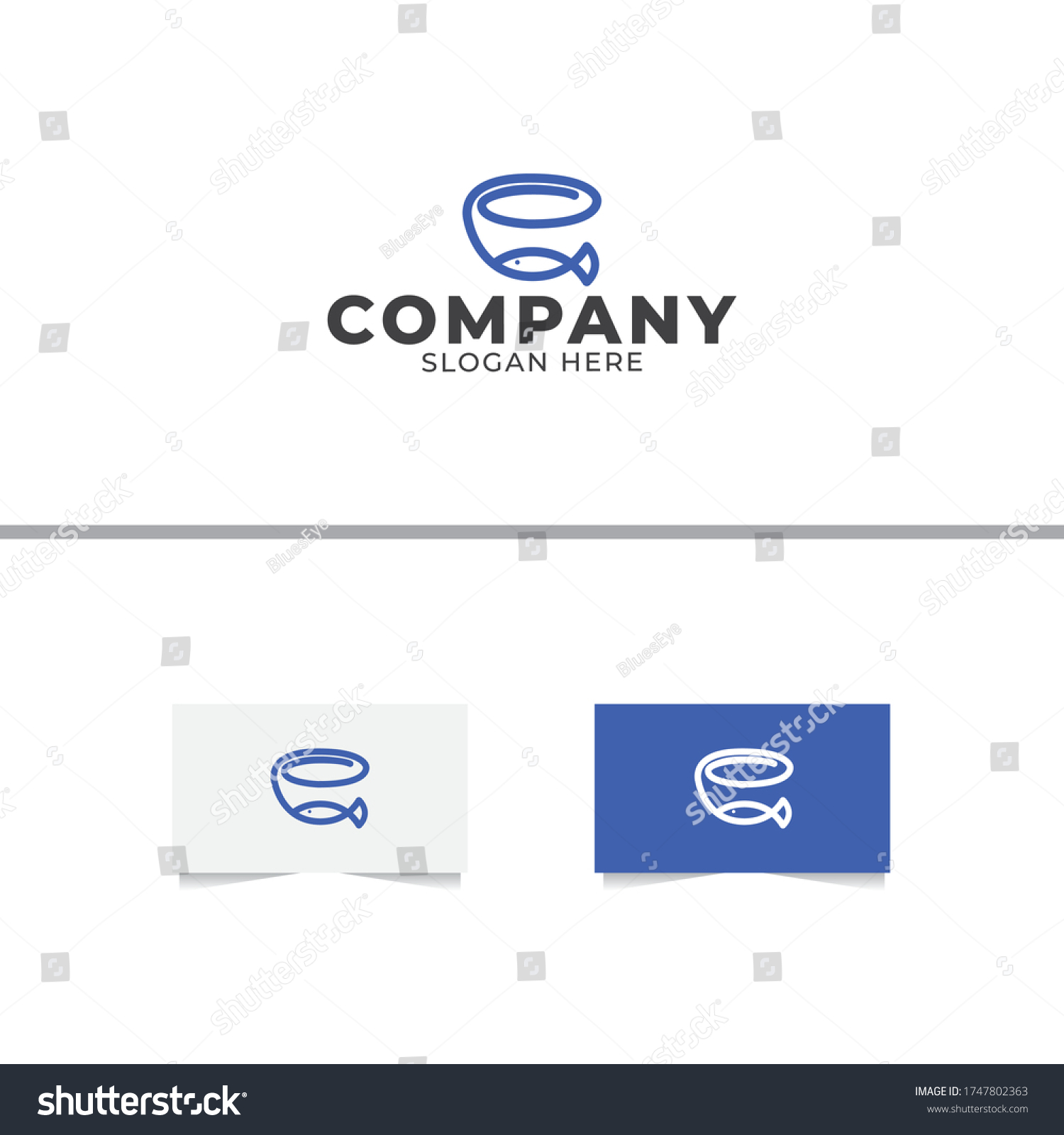 Fish Bowl Logo Design Vector Template Stock Vector (Royalty Free ...