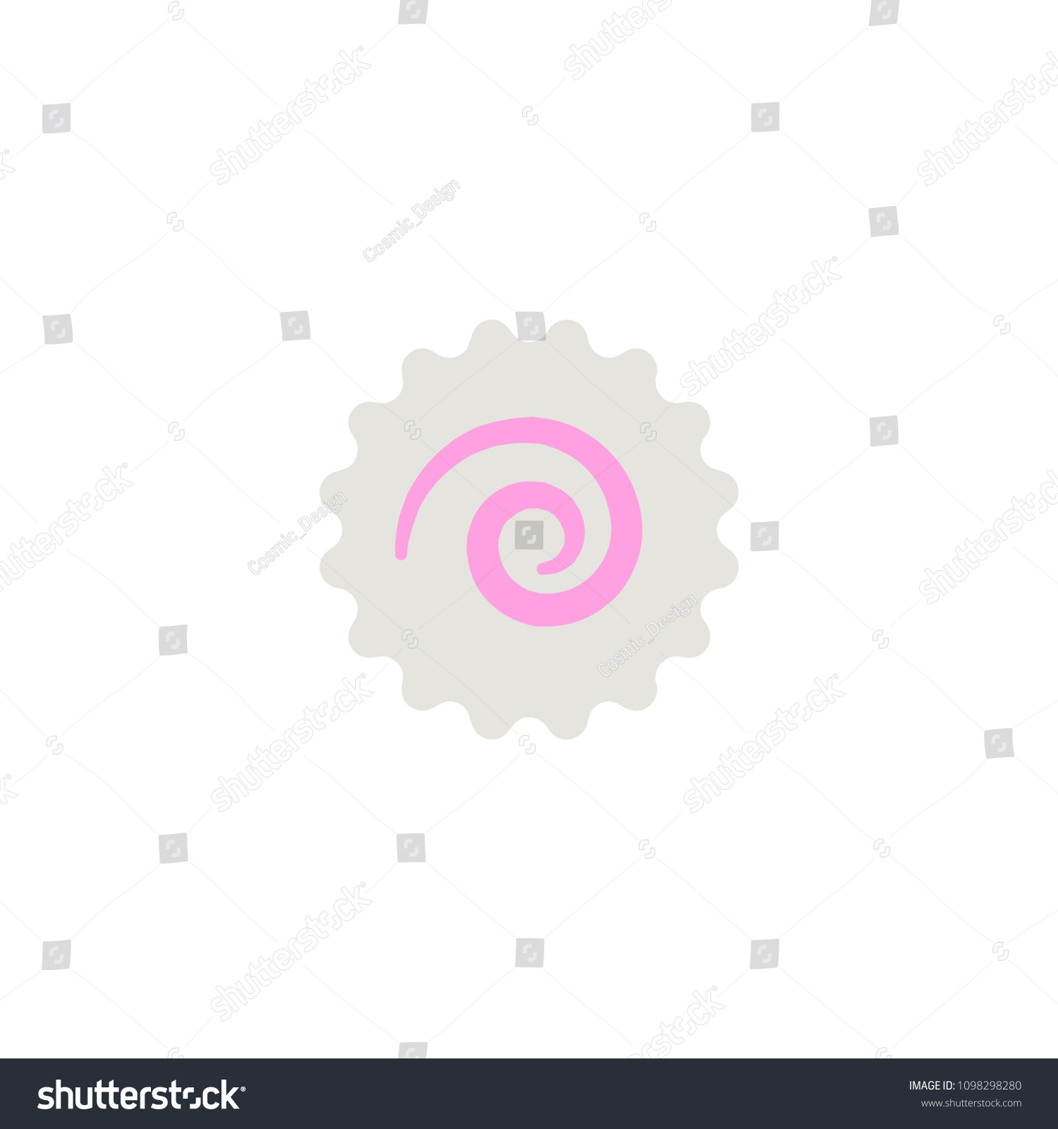 Fish Cake Swirl Vector Flat Icon Stock Vector (Royalty Free) 1098298280