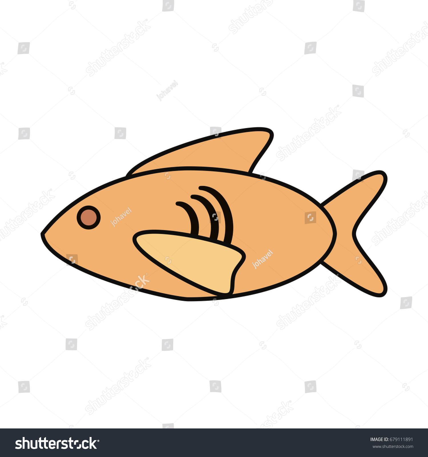 Fish Cartoon Isolated Stock Vector (Royalty Free) 679111891 | Shutterstock