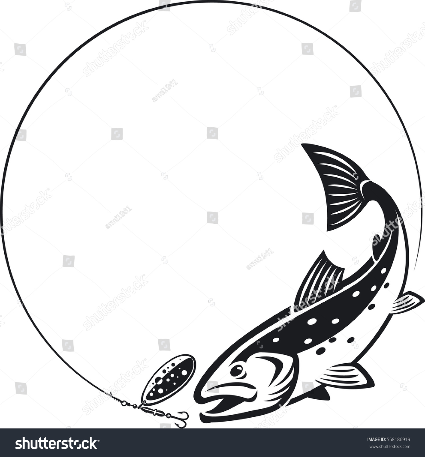 Fish Chasing Fishing Lure Stock Vector (Royalty Free) 558186919 ...
