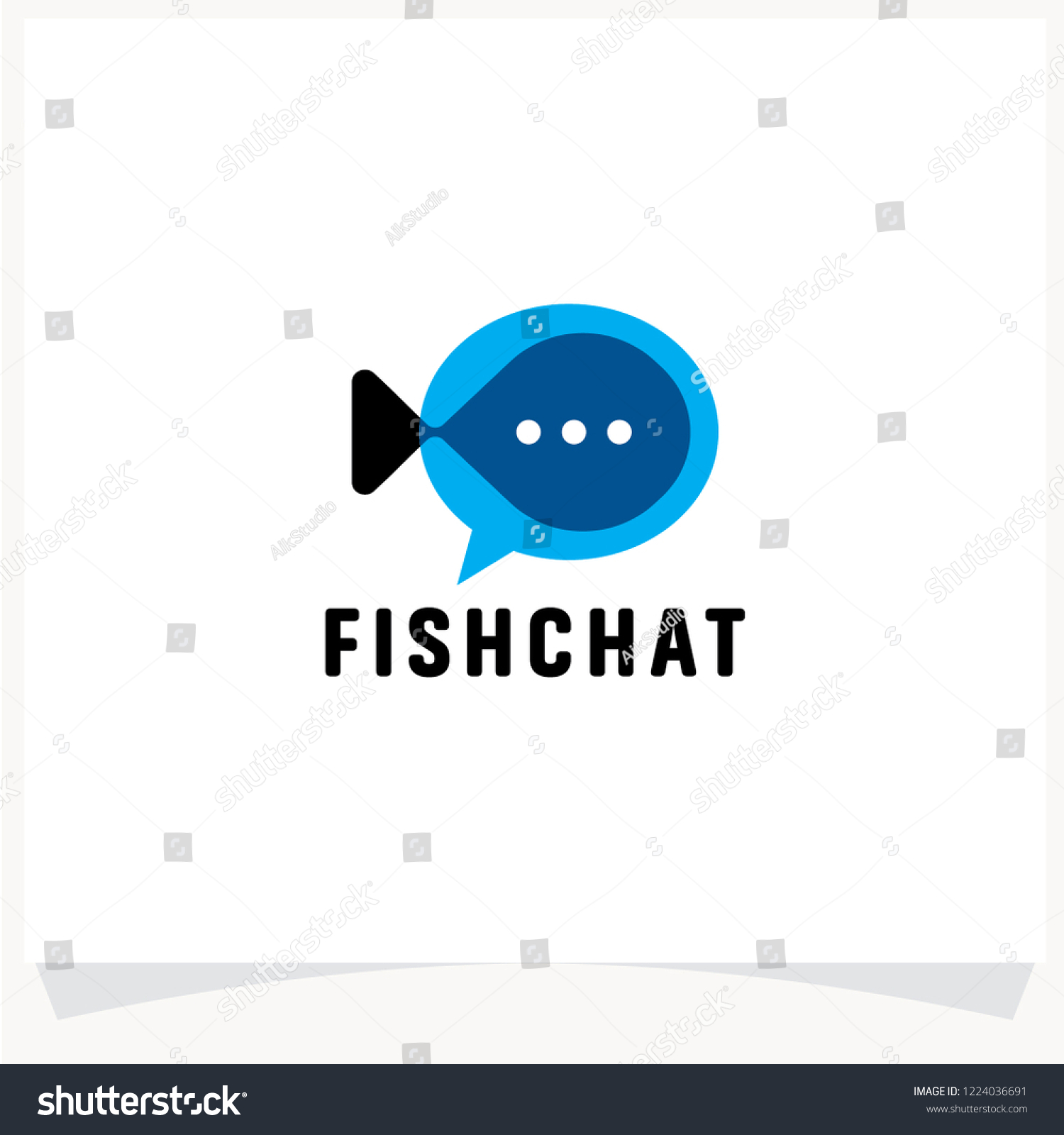 Fish Chat Logo Design Template Stock Vector (Royalty Free) 1224036691 ...