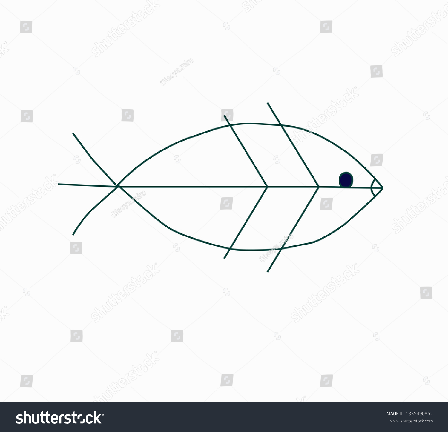 Fish Contour Drawing Linear Vector Illustration Stock Vector (Royalty ...