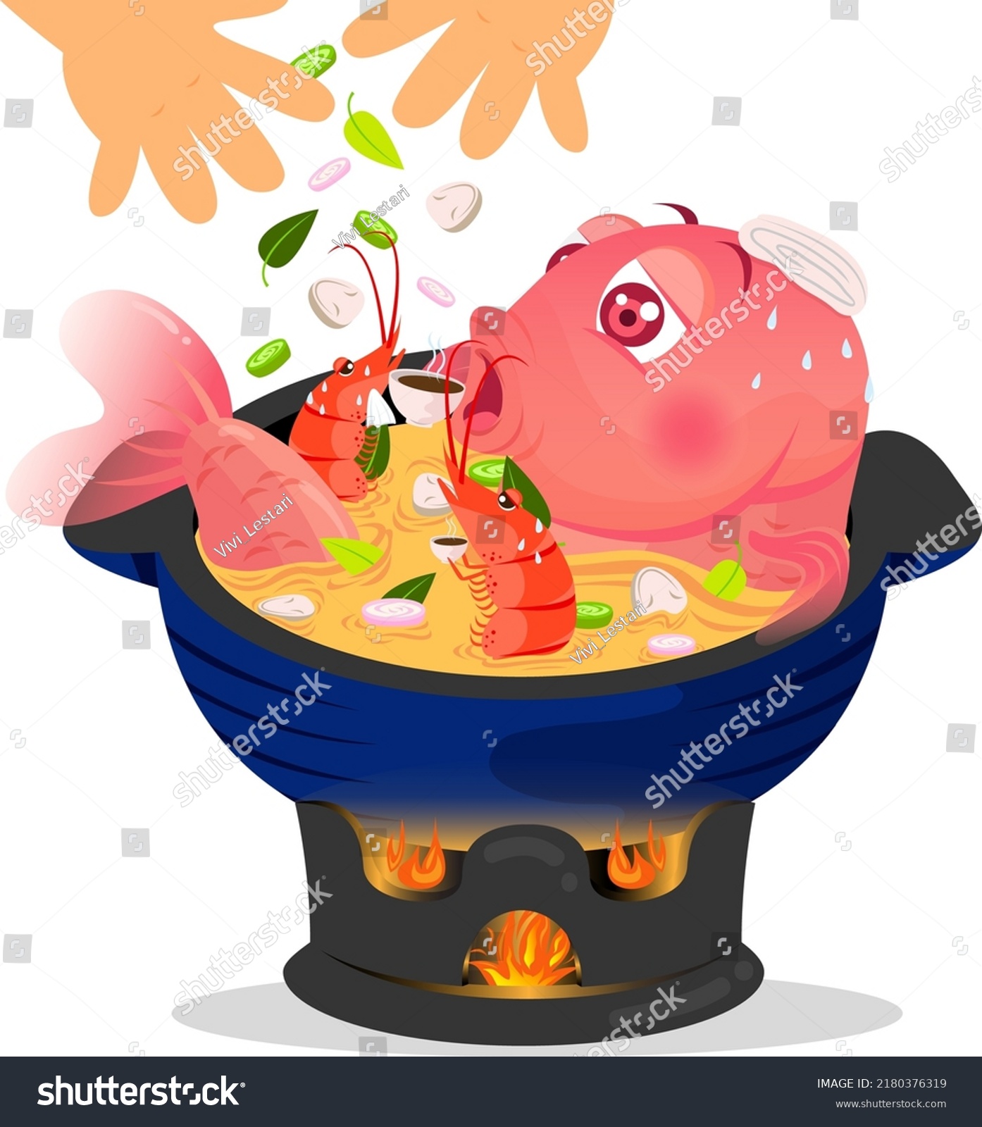 Fish Hot Spring Cheat Fish Stock Vector (Royalty Free) 2180376319 ...