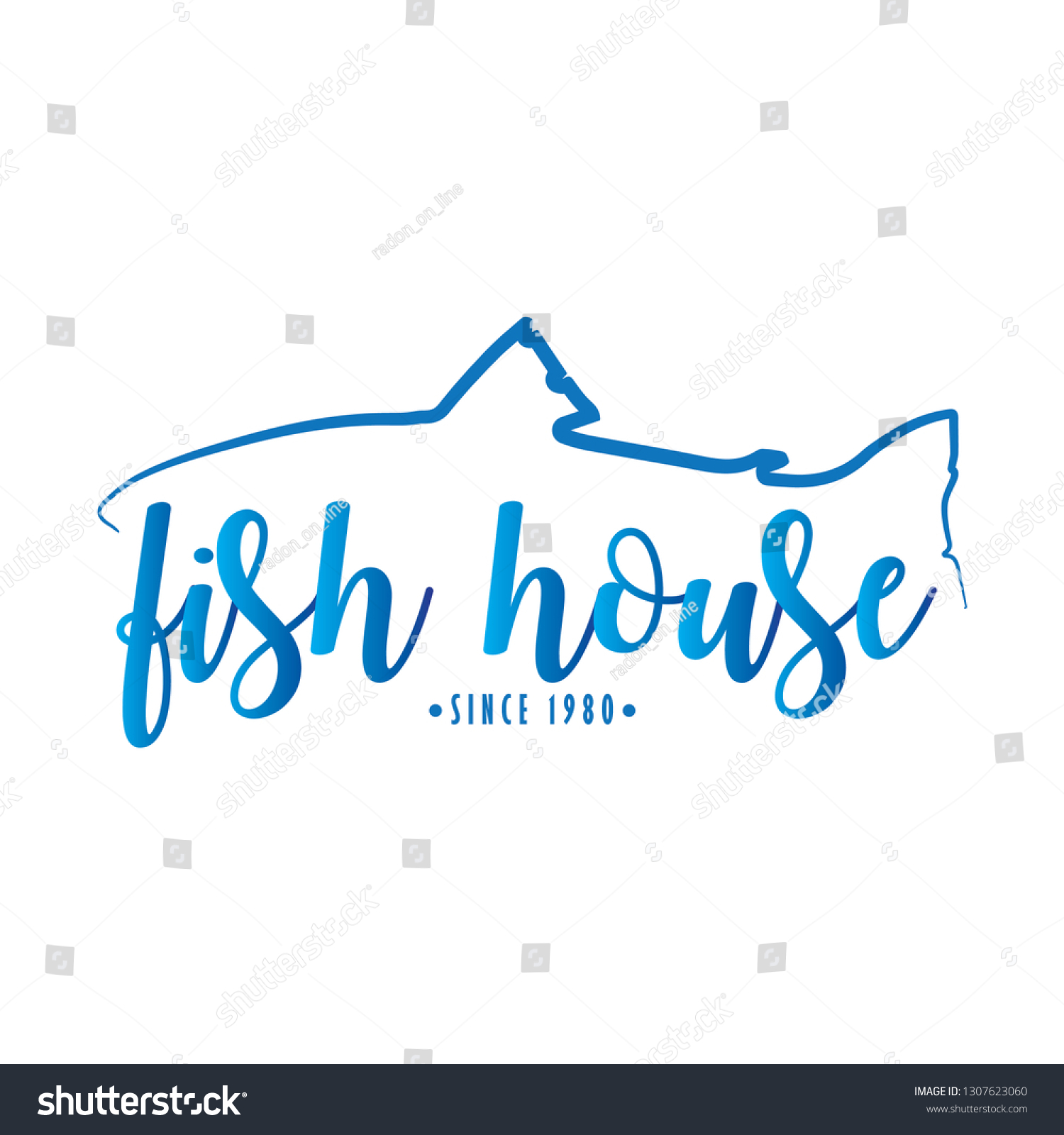 Fish House Logo Template Stock Vector (Royalty Free) 1307623060 ...