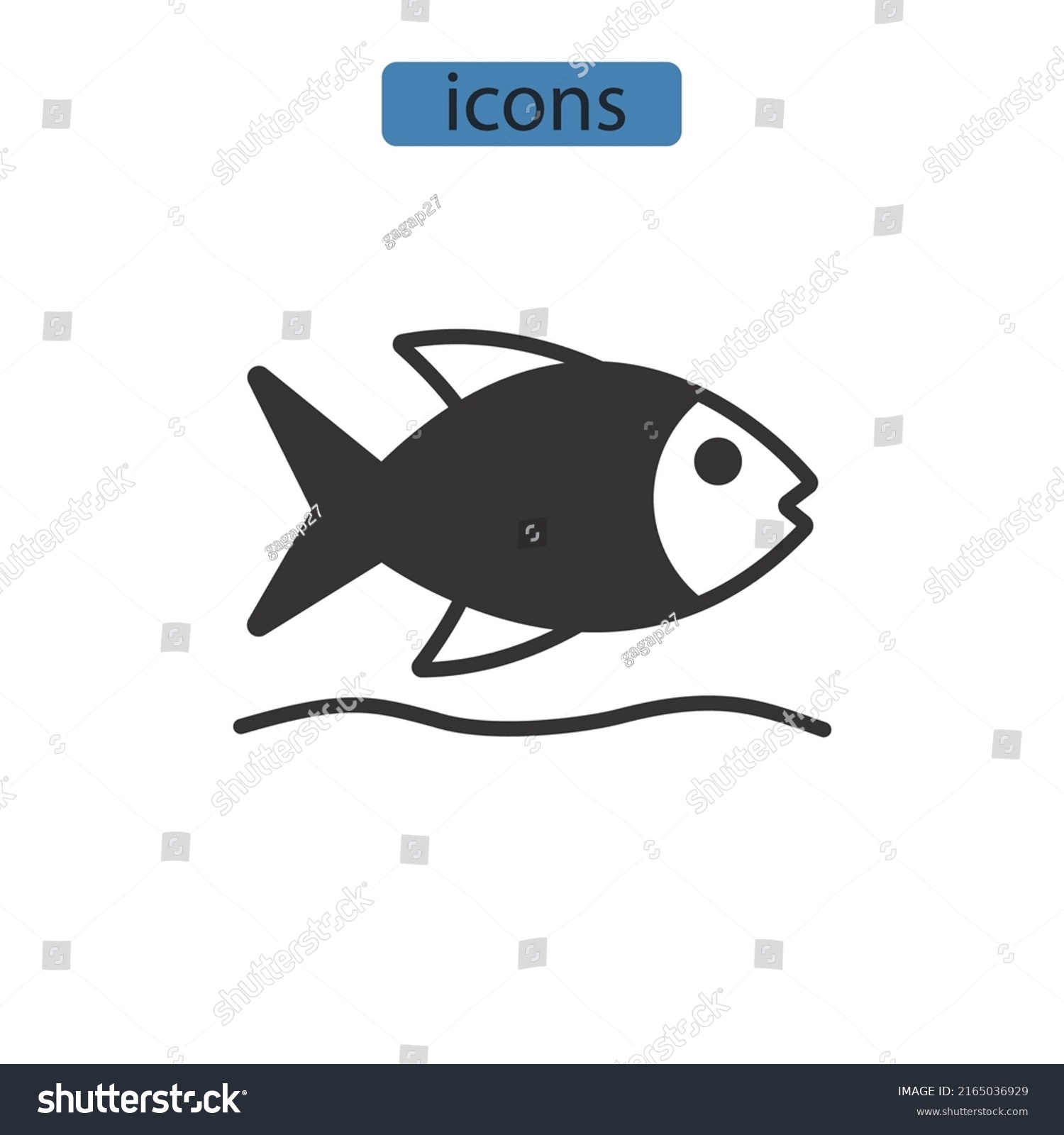 Fish Icons Symbol Vector Elements Infographic Stock Vector (Royalty ...